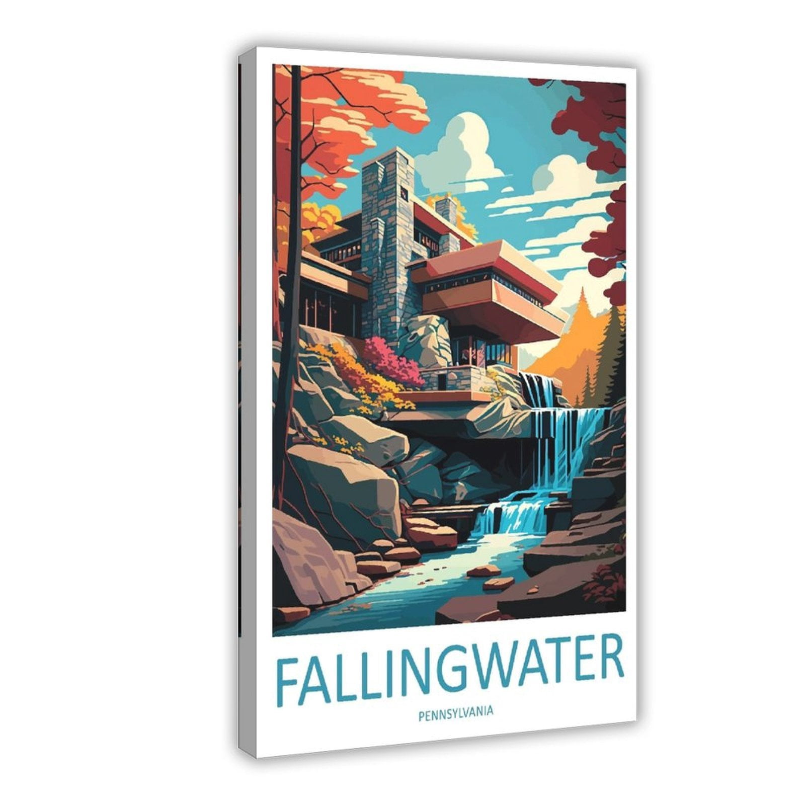 CFIOZYOS Fallingwater Travel Print Fallingwater Décor Fallingwater ...