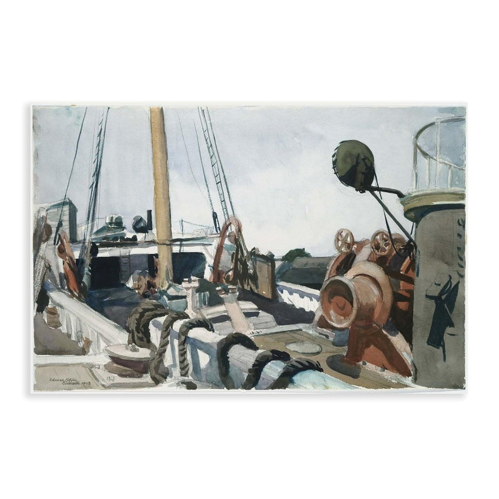 CFIOZYOS Famous Paintings by Edward Hopper Deck of A Beam Trawler ...