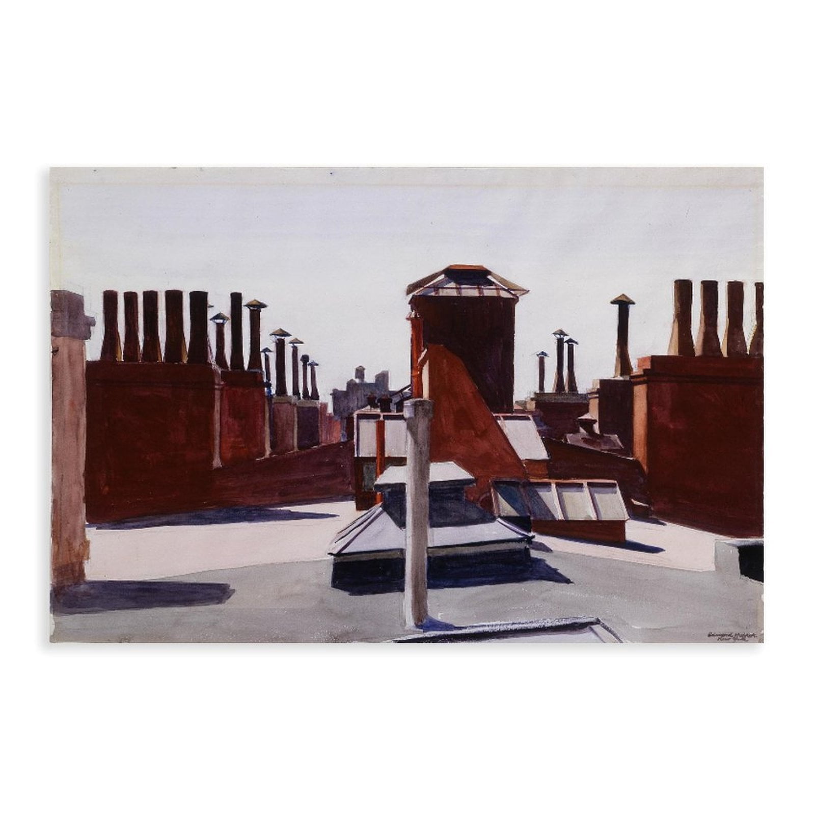 CFIOZYOS Famous Paintings by Edward Hopper Roofs of Washington Square ...