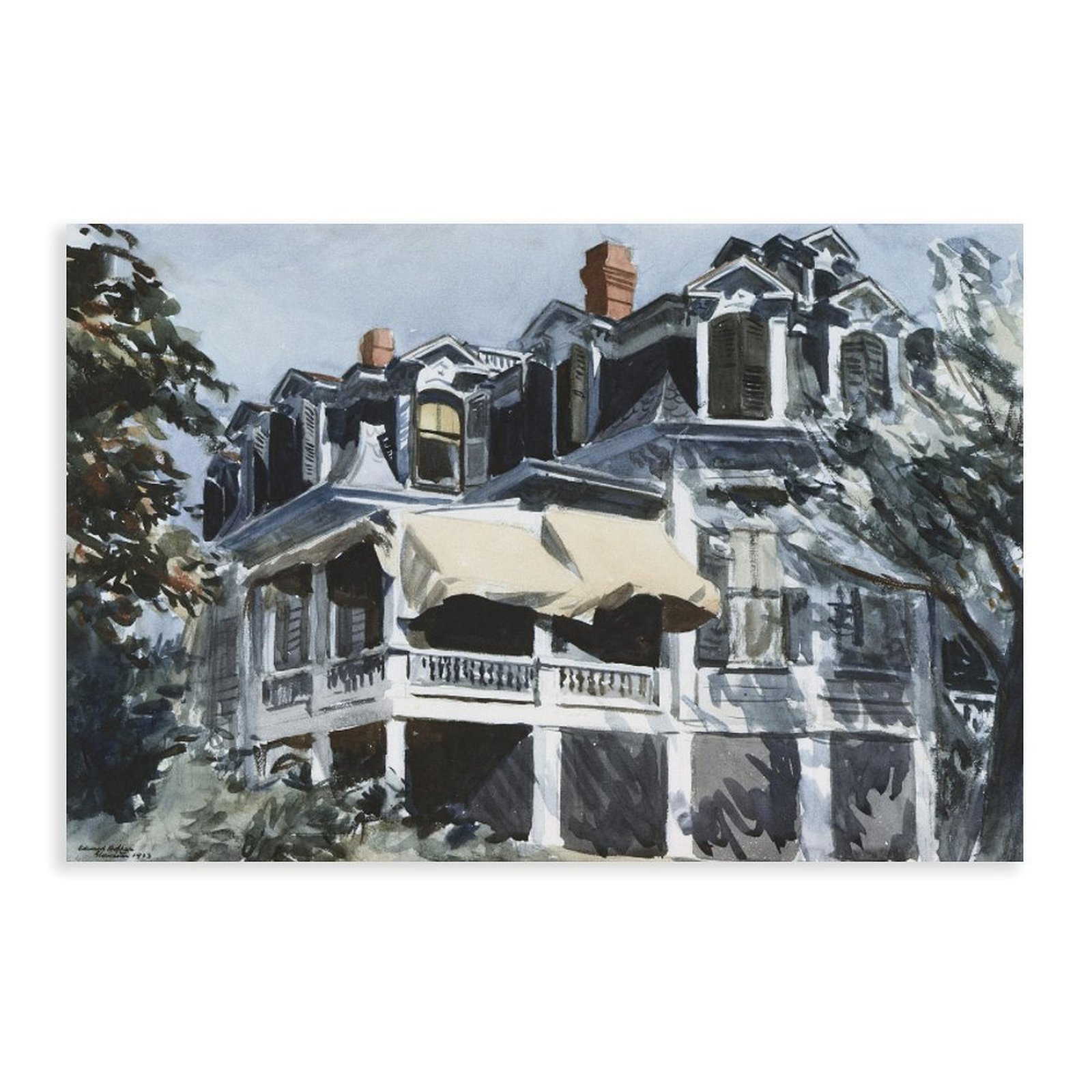 CFIOZYOS Famous Paintings by Edward Hopper THE MANSARD ROOF Canvas Art ...