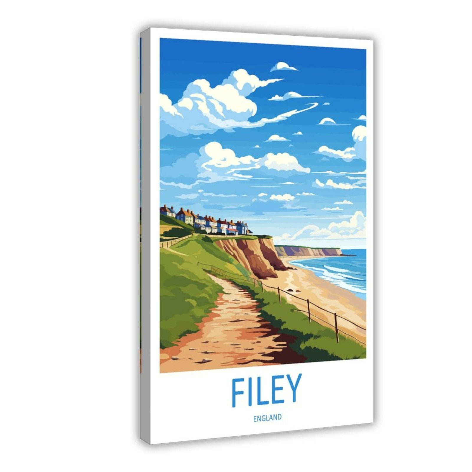 CFIOZYOS Filey Travel Print Filey Décor Filey England Gift Print Artwork Yorkshire Art Wall ...