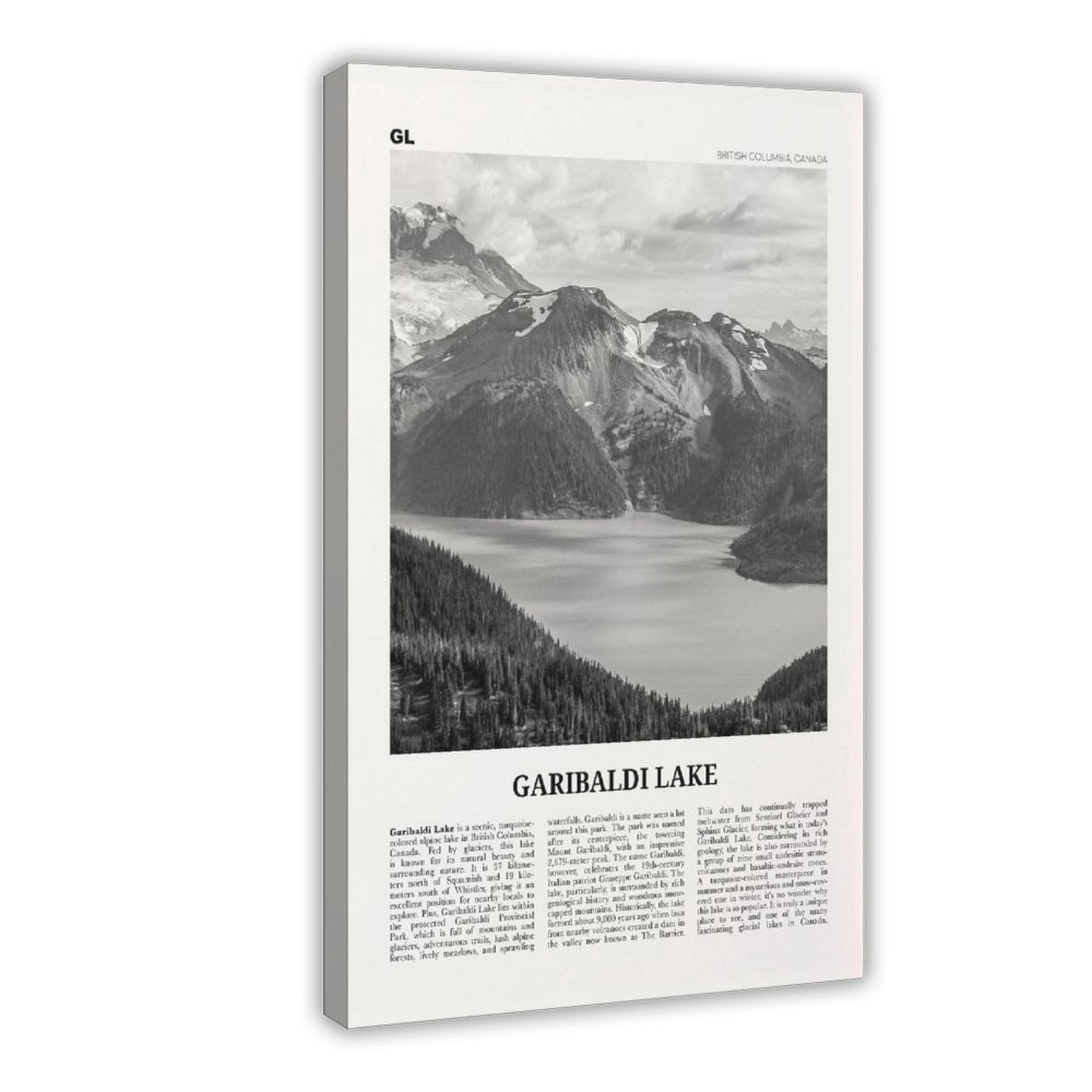 CFIOZYOS Garibaldi Lake Print Black And White, Garibaldi Lake Art ...