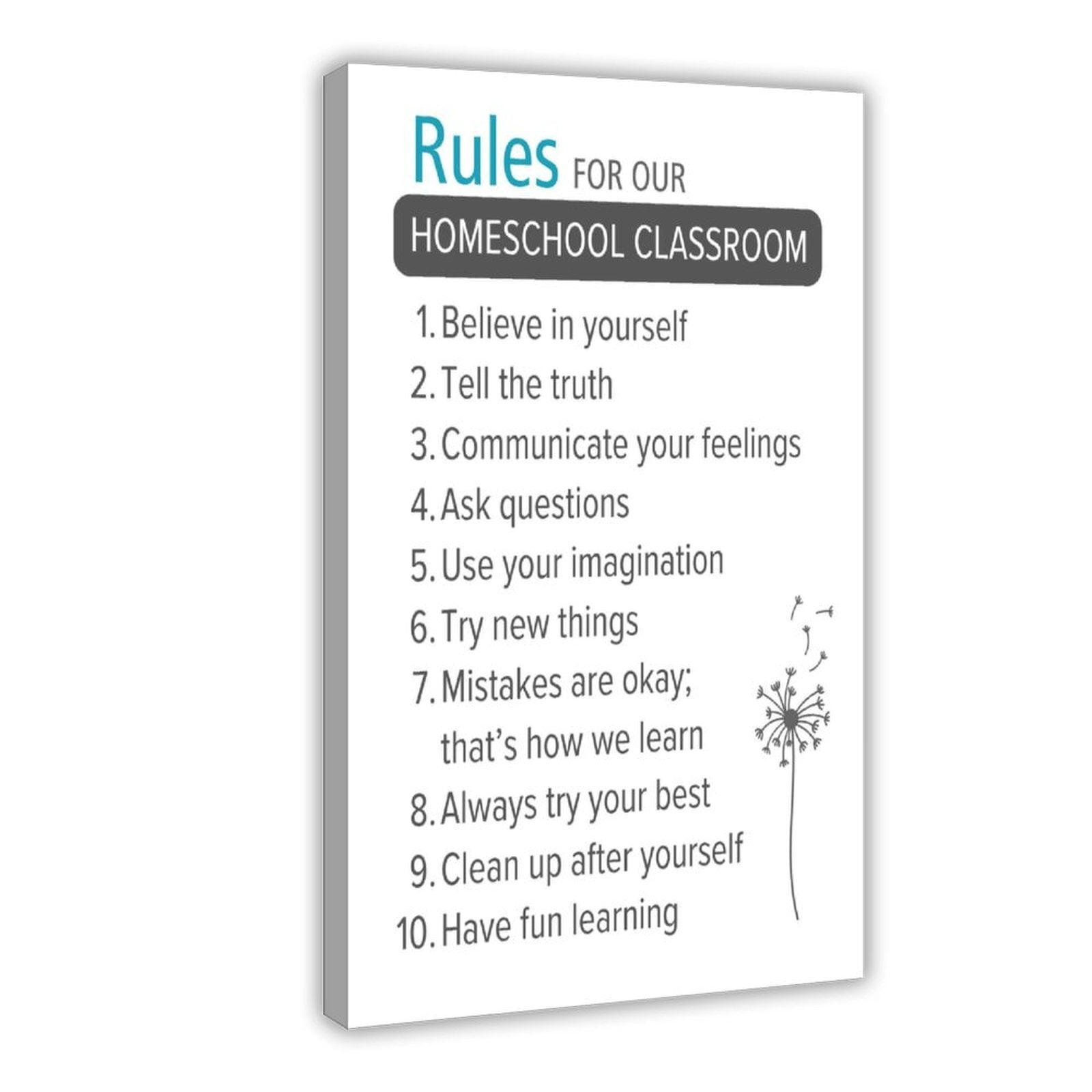 CFIOZYOS Home School Classroom Rules For Kids Art Wall Decoration ...