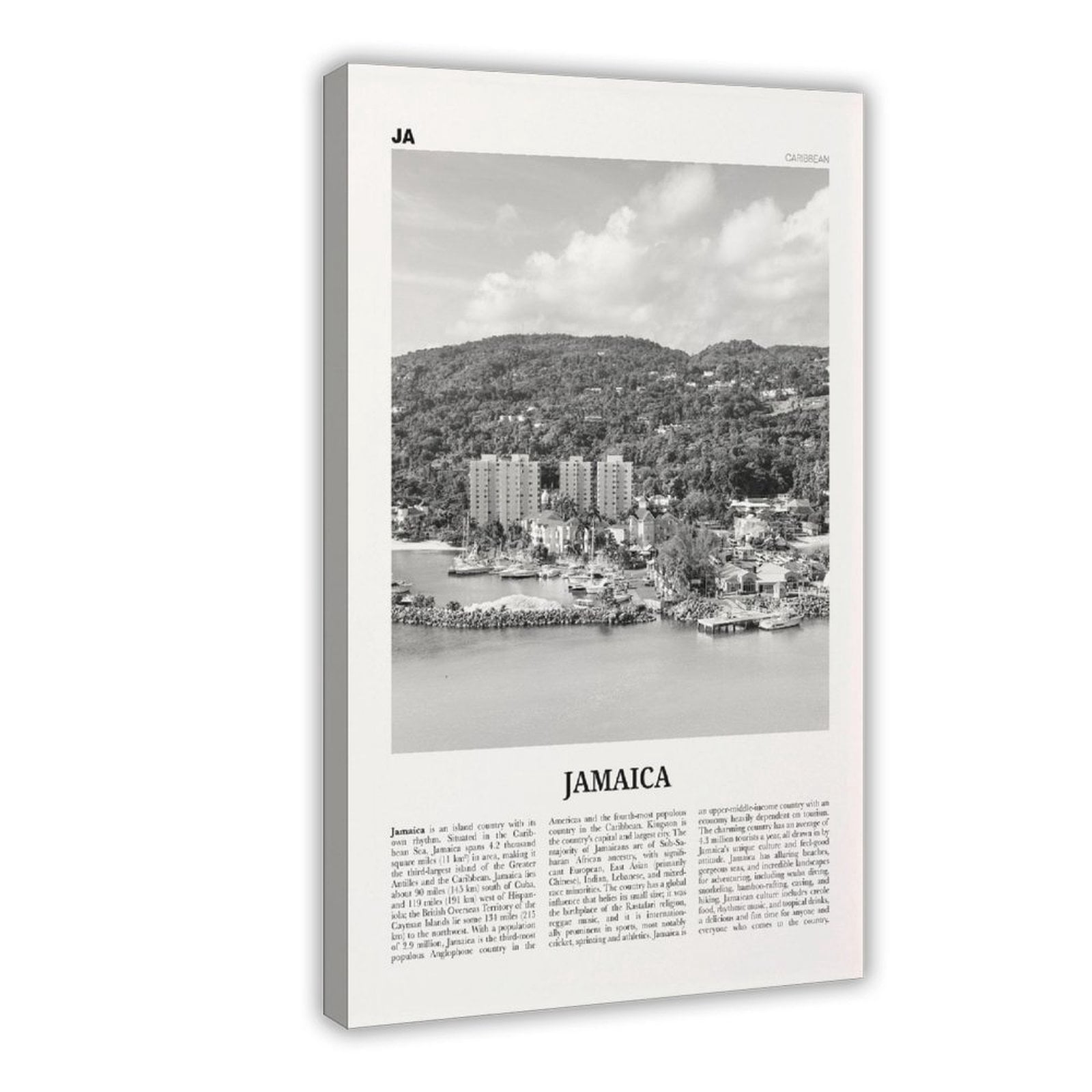 CFIOZYOS Jamaica Print Black And White City, Jamaica Wall Art, Jamaica ...