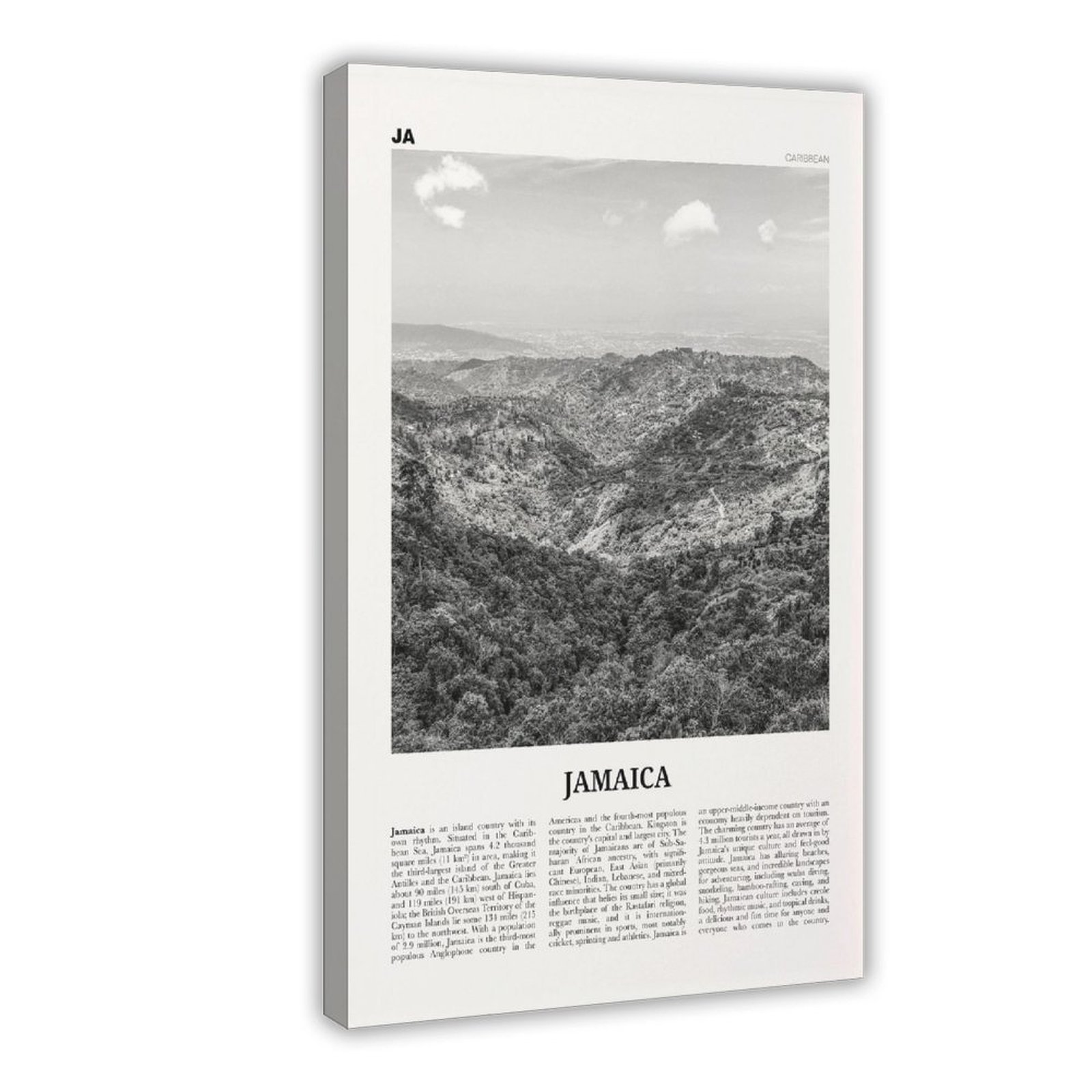 CFIOZYOS Jamaica Print Black And White Landscape, Jamaica Wall Art ...