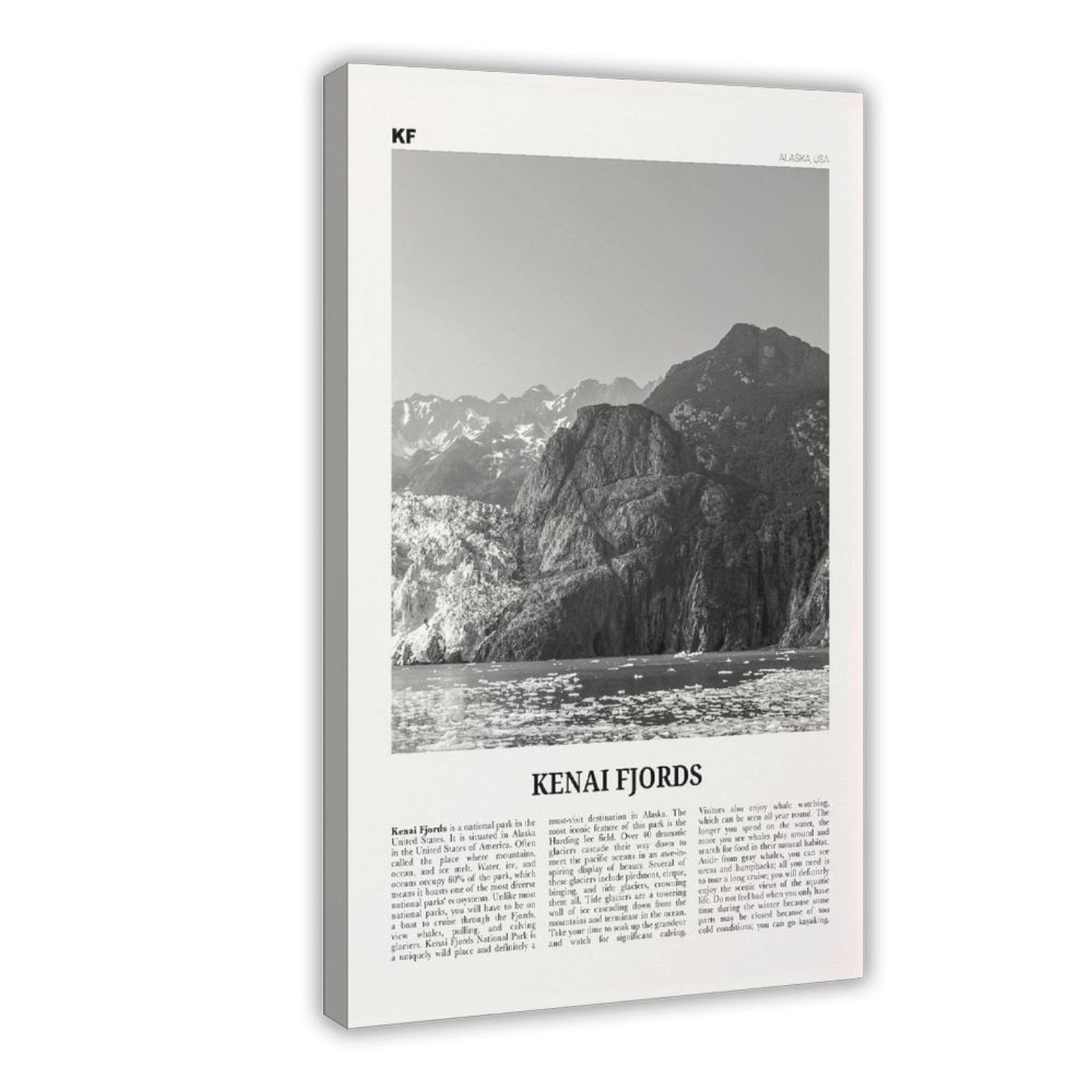 CFIOZYOS Kenai Fjords National Park Print Black And White, Kenai Fjords ...