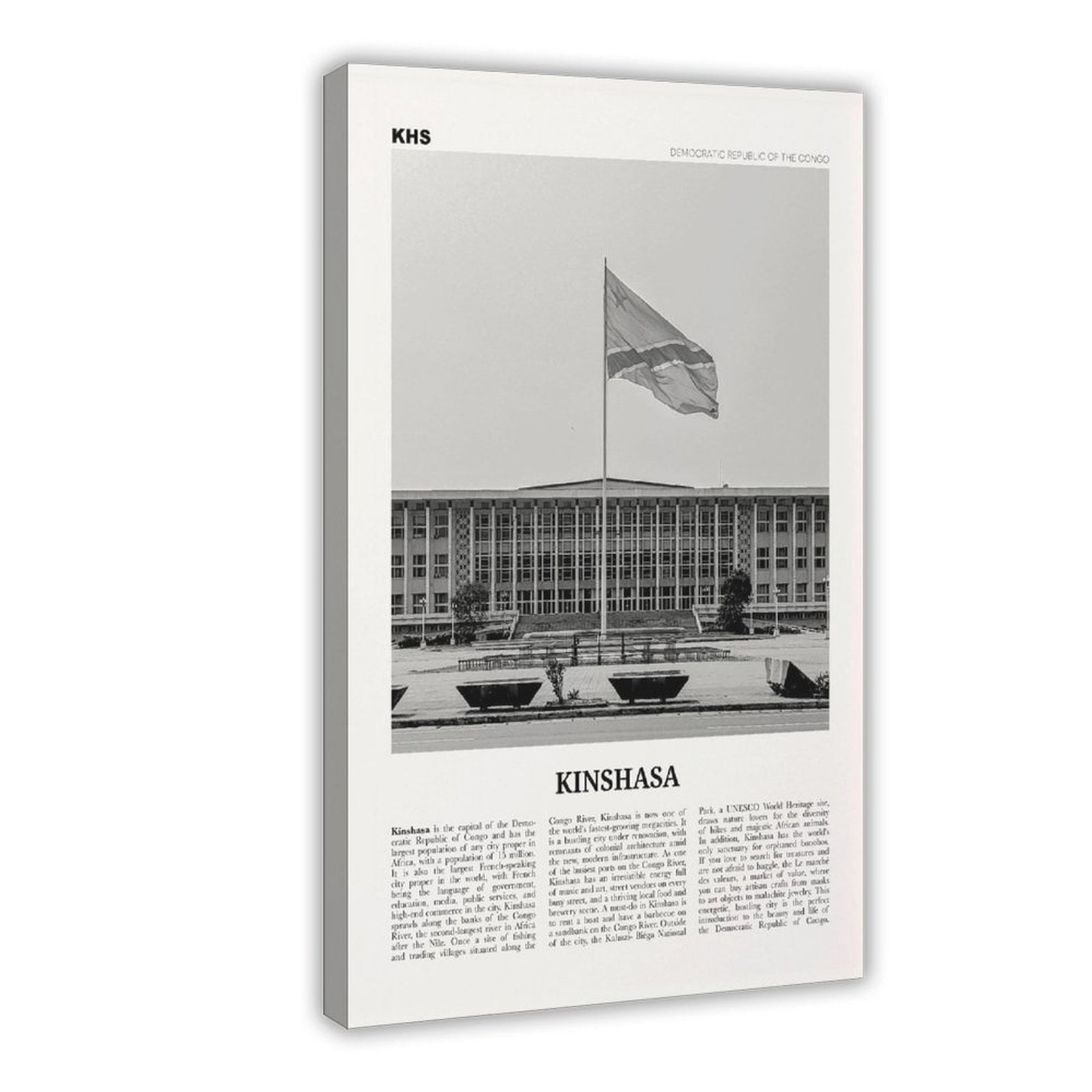 CFIOZYOS Kinshasa Print Black And White, Kinshasa Wall Art, Kinshasa Poster, Kinshasa Photo ...
