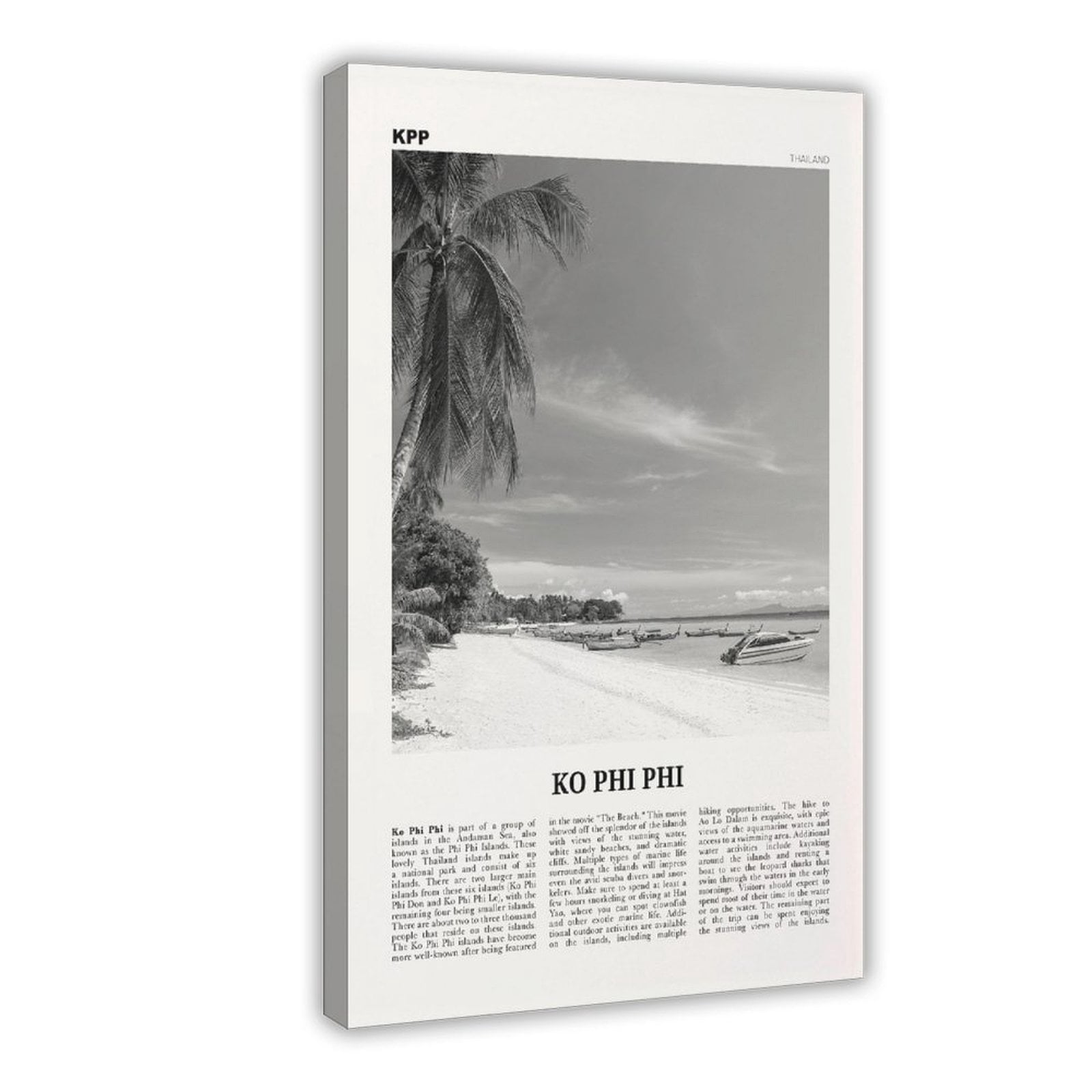 CFIOZYOS Ko Phi Phi Print Black And White, Ko Phi Phi Wall Art, Ko Phi ...