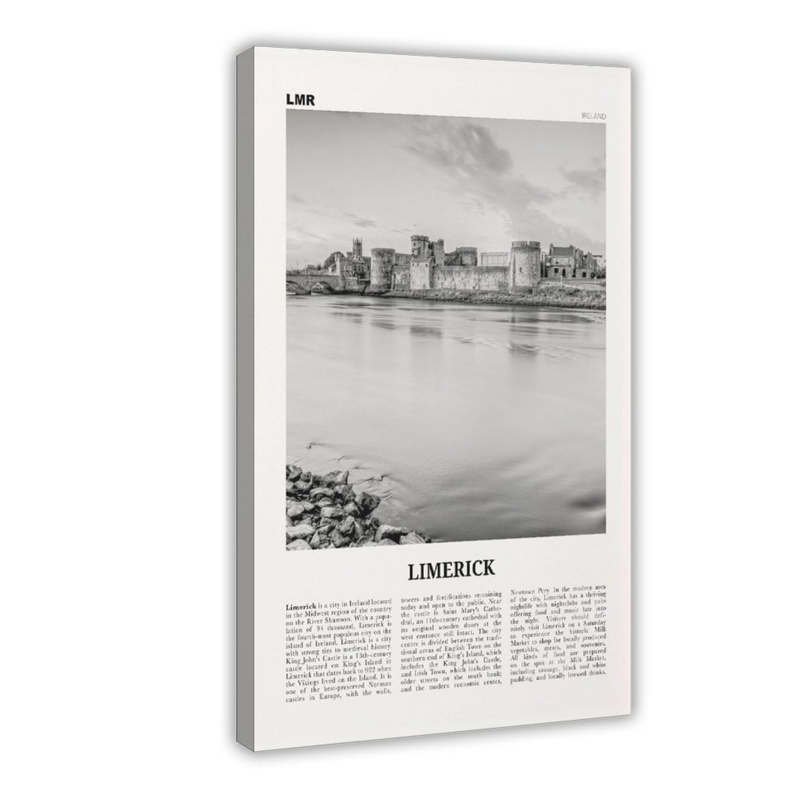 CFIOZYOS Limerick Print Black And White, Limerick Wall Art, Limerick ...