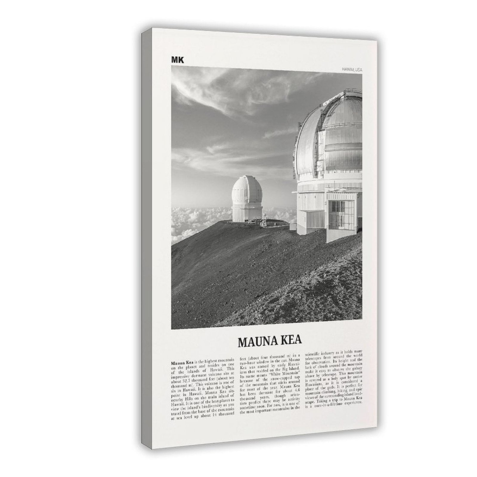 CFIOZYOS Mauna Kea Print Black And White, Mauna Kea Wall Art, Mauna Kea ...