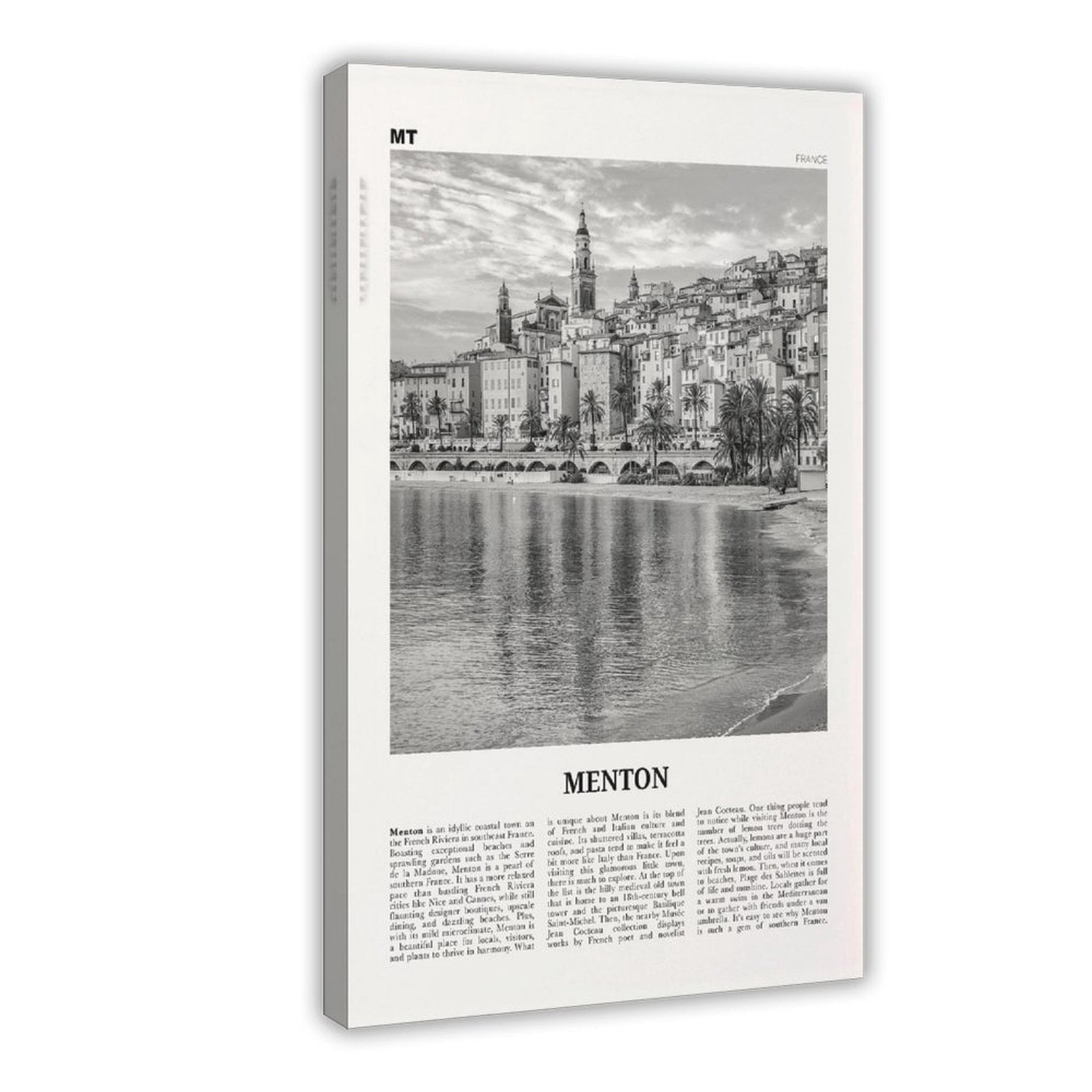 CFIOZYOS Menton Print Black And White, Menton Wall Art, Menton Poster ...