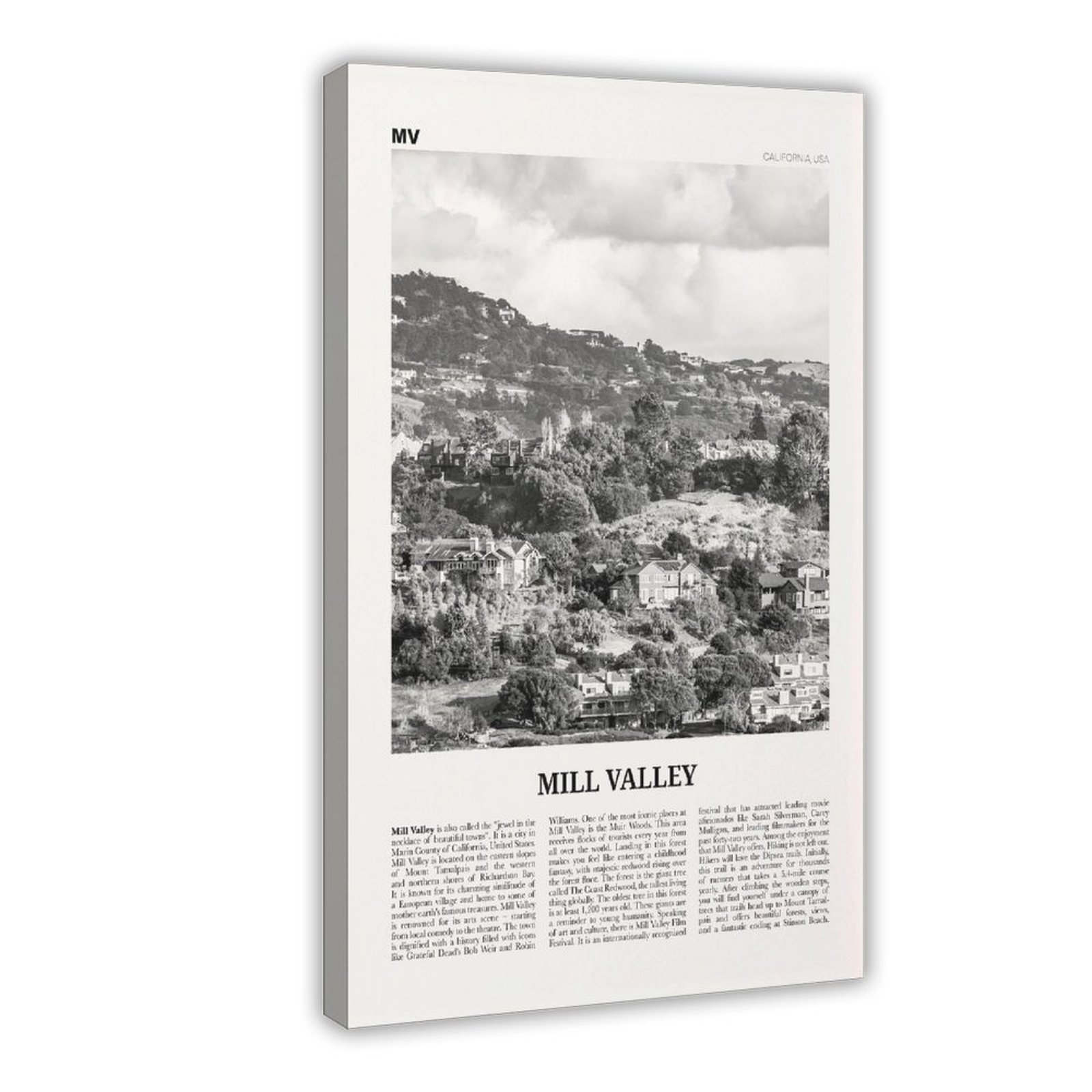 CFIOZYOS Mill Valley Print Black And White, Mill Valley Wall Art, Mill ...