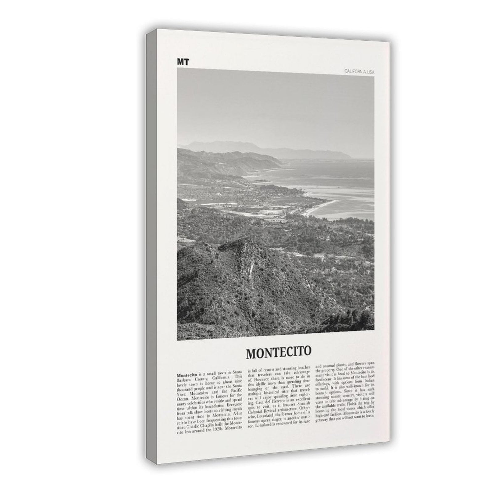 CFIOZYOS Montecito Print Black And White, Montecito Wall Art, Montecito ...