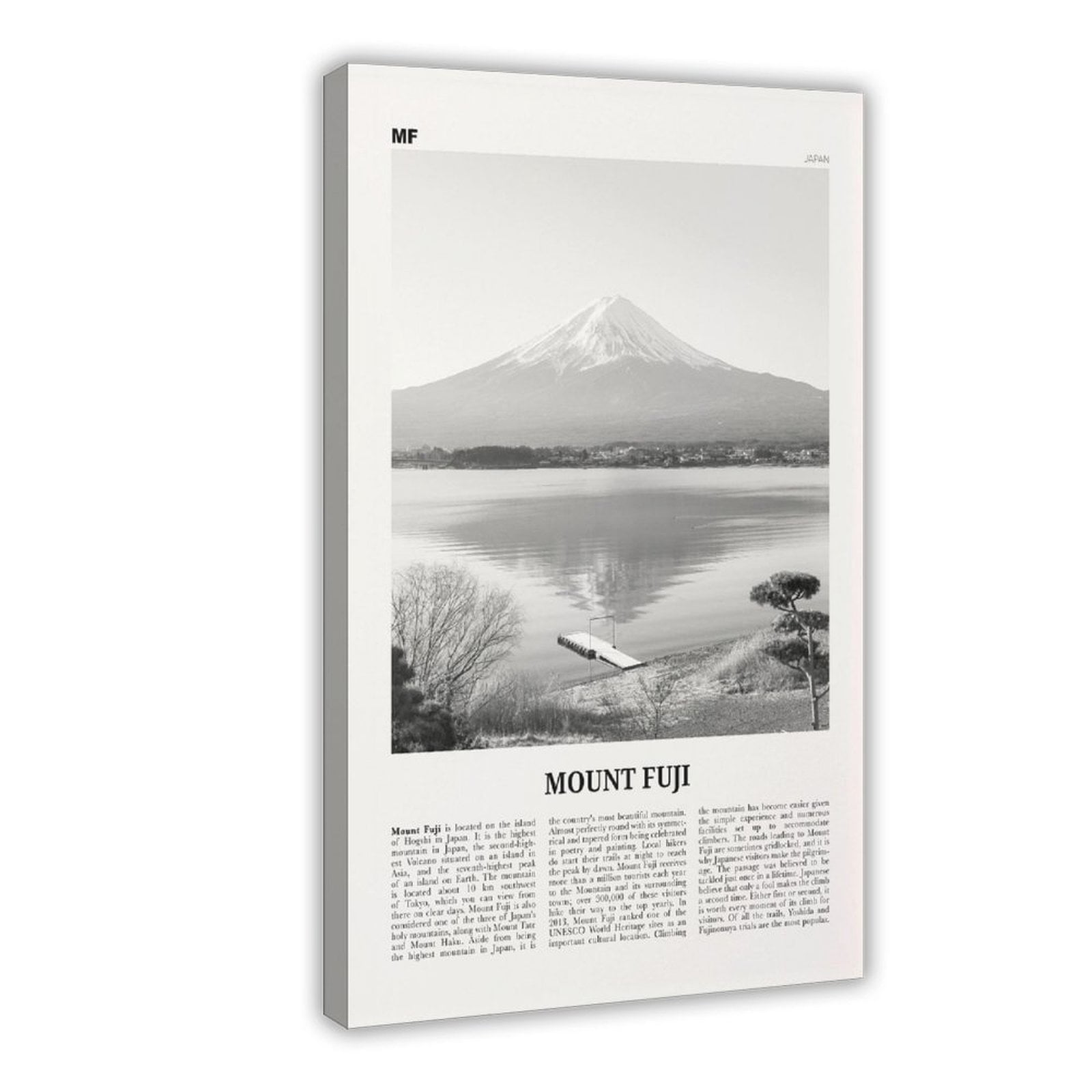 CFIOZYOS Mount Fuji Print Black And White, Mount Fuji Wall Art, Mount Fuji Poster, Mount Fuji ...