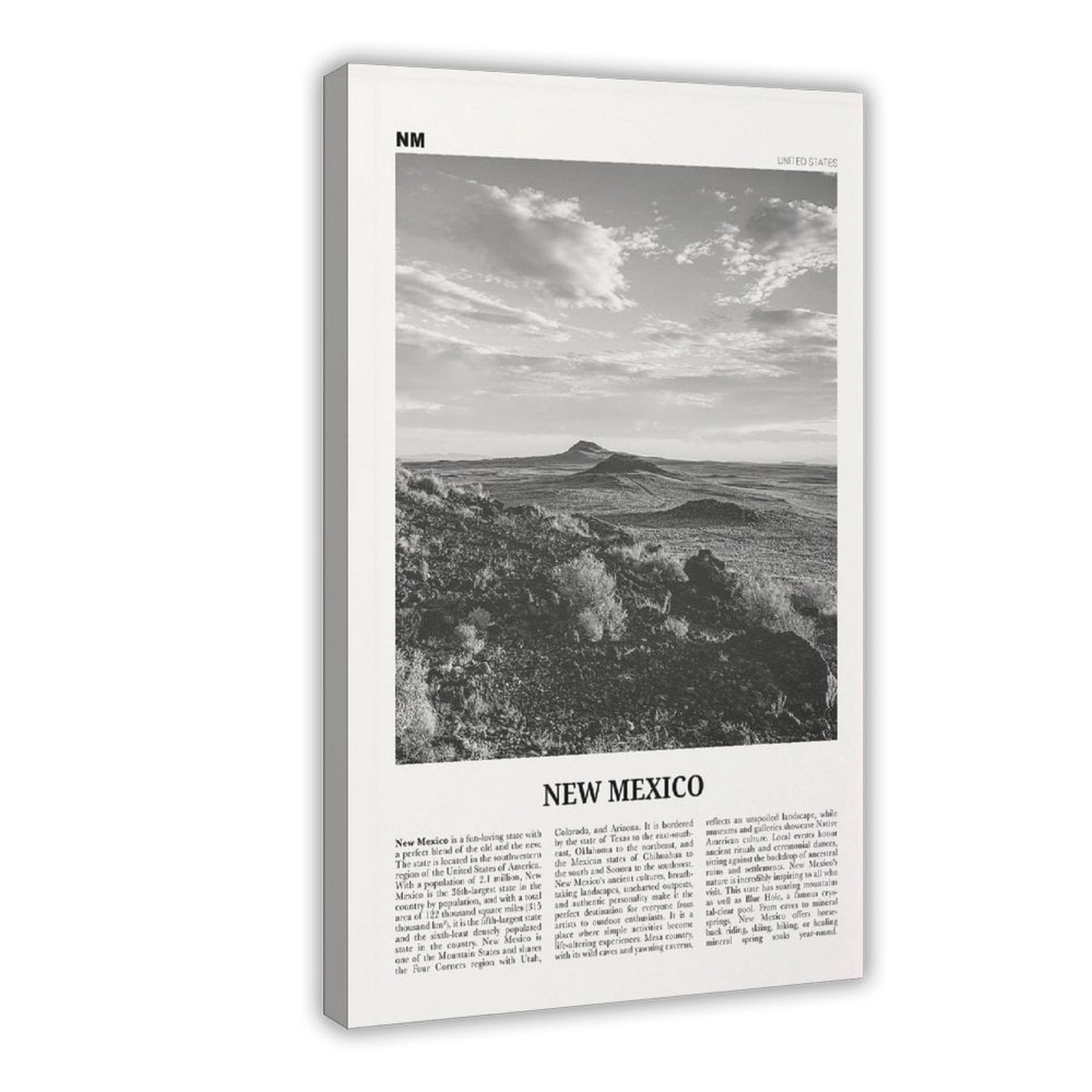 CFIOZYOS New Mexico Print Black And White Landscape, New Mexico Wall ...