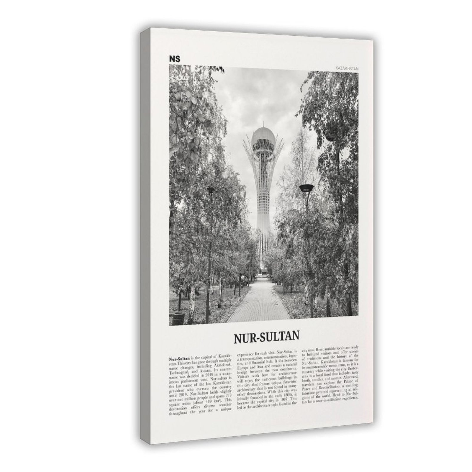 CFIOZYOS Nur-Sultan Print Black And White, Nur-Sultan Wall Art, Nur ...