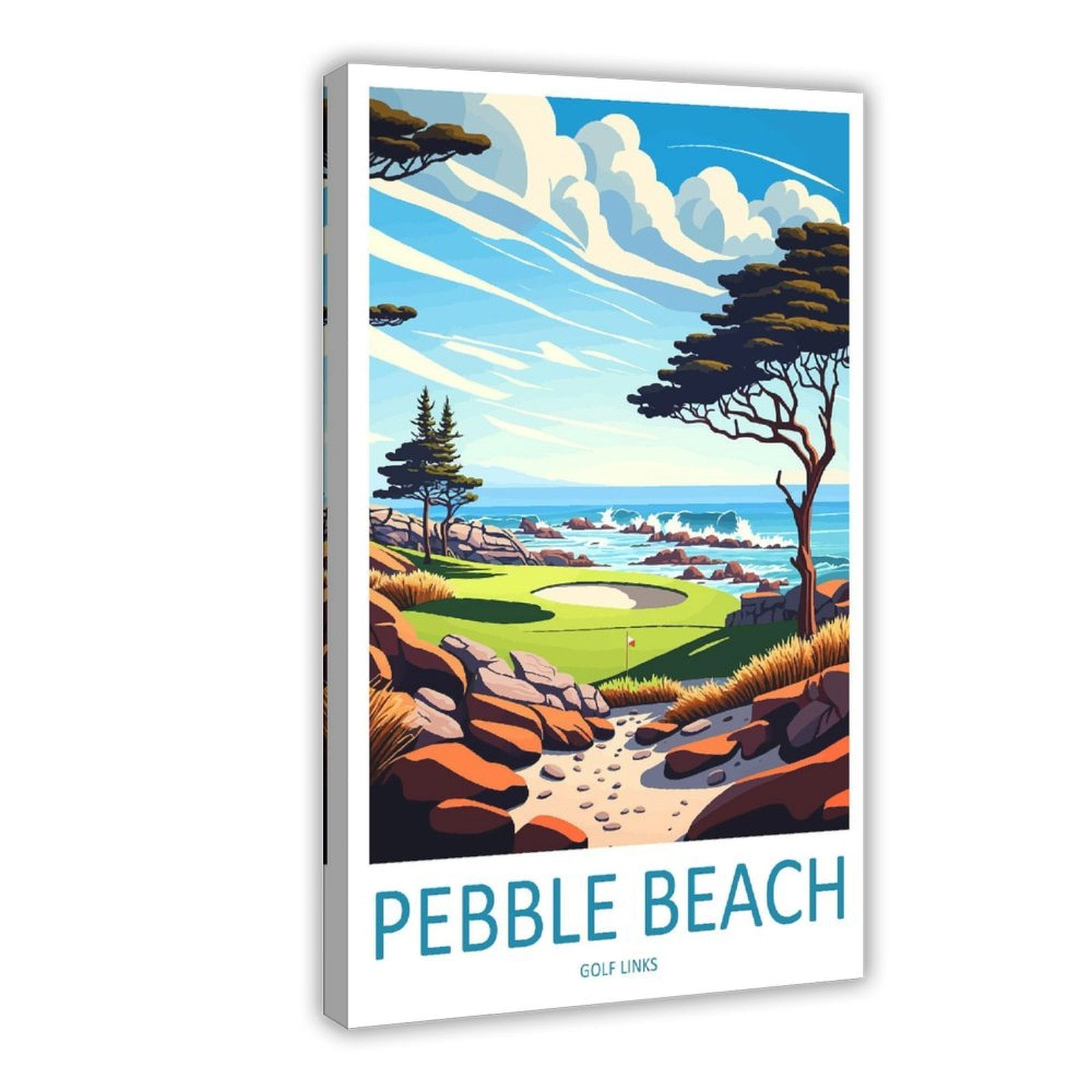 CFIOZYOS Pebble Beach Golf Links Travel Print Pebble Beach Golf Links ...