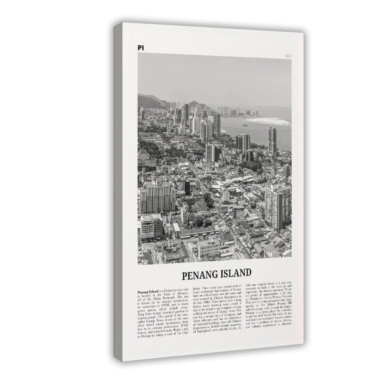 CFIOZYOS Penang Island Print Black And White, Penang Island Wall Art ...