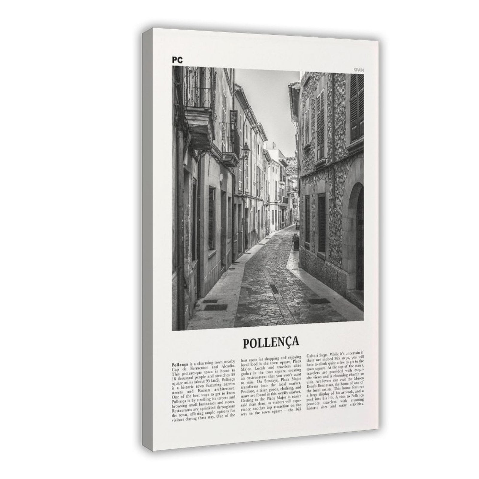 CFIOZYOS Pollença Print Black And White, Pollença Wall Art, Pollenca ...