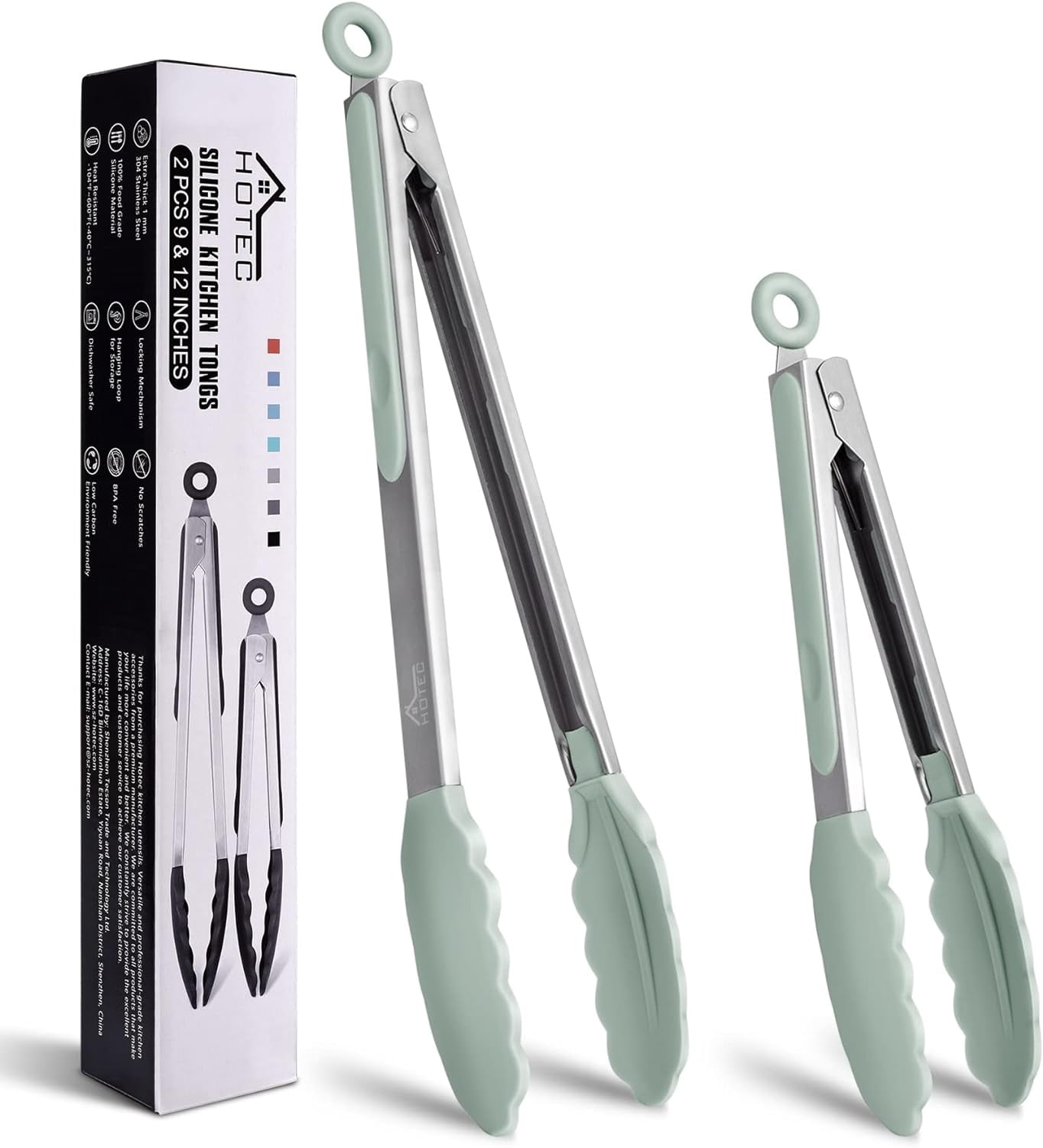 CFIOZYOS Premium Stainless Steel Locking Kitchen Tongs with Silicon ...