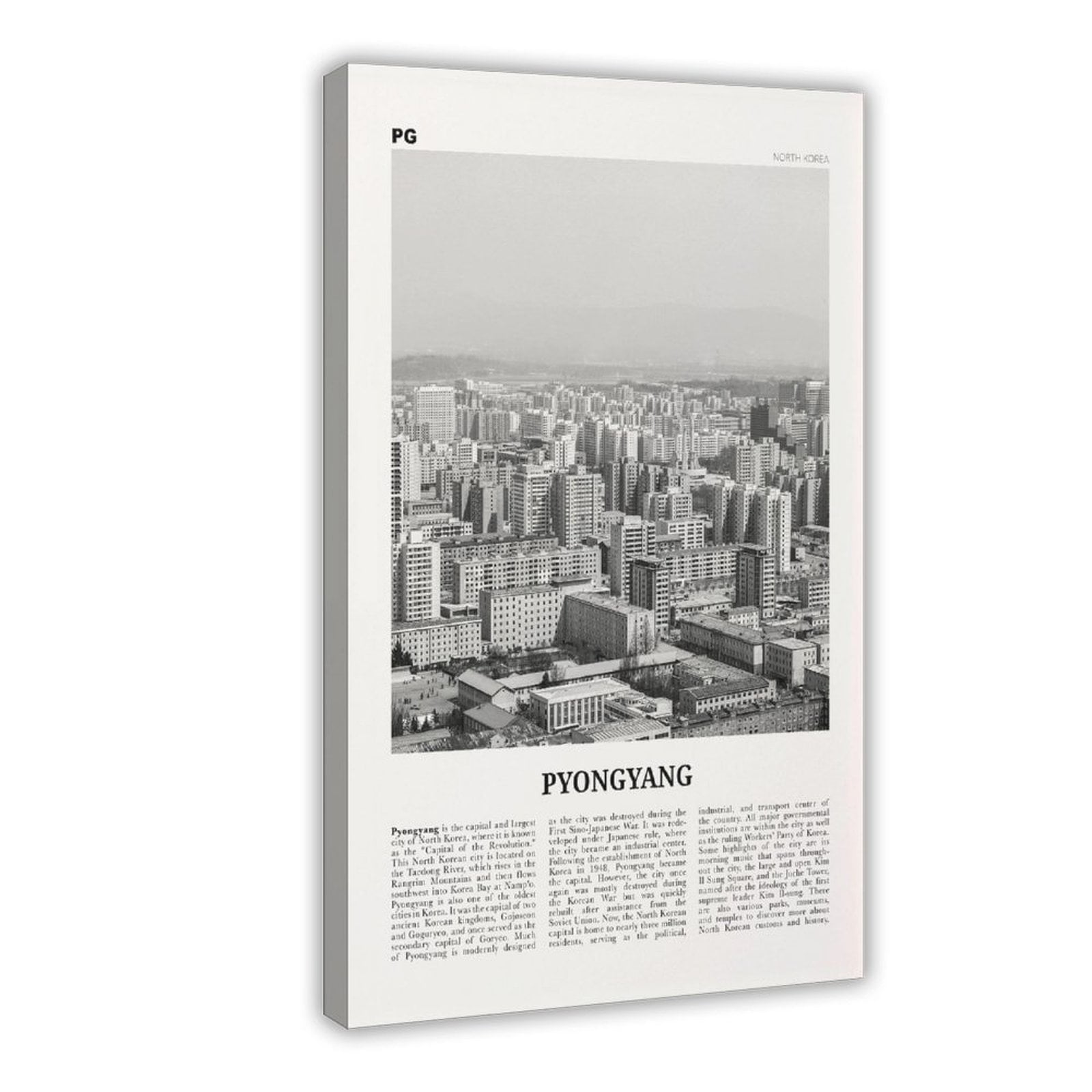 CFIOZYOS Pyongyang Print Black And White, Pyongyang Wall Art, Pyongyang ...