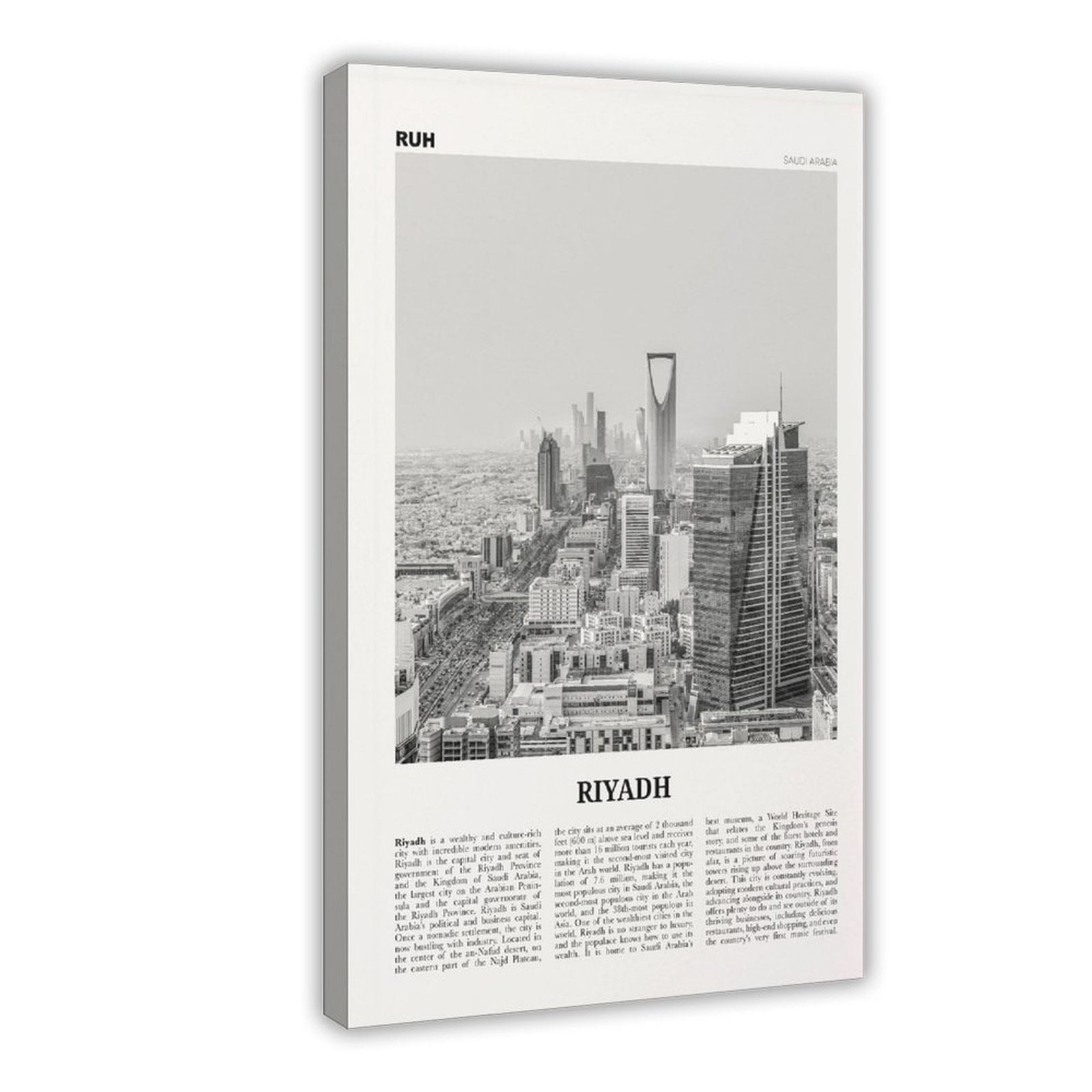 CFIOZYOS Riyadh Print Black And White, Riyadh Wall Art, Riyadh Poster ...