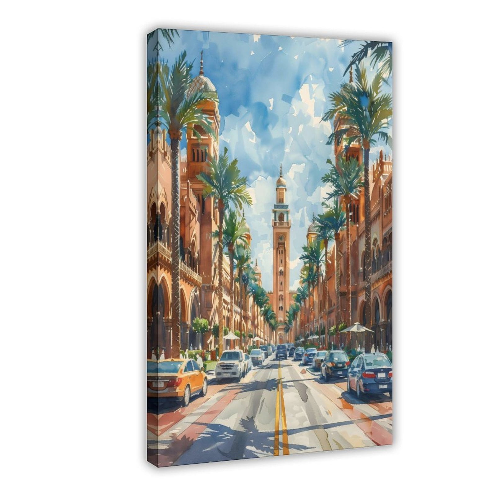 CFIOZYOS Riyadh Watercolor Painting Saudi Arabia Wall Art Maximal Decor ...