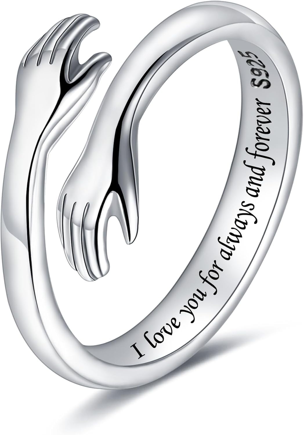 CFIOZYOS S925 Sterling Silver Hug Rings for Women Adjustable Hugging ...