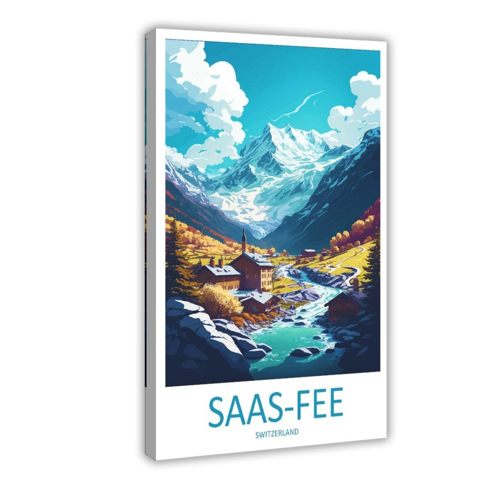 CFIOZYOS Saas-fee Travel Print Saas-fee Décor Saas-fee Switzerland Gift ...