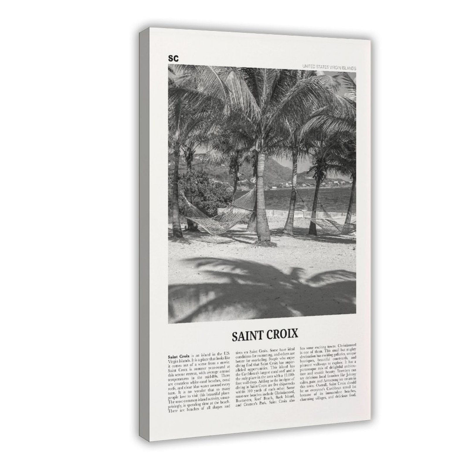 CFIOZYOS Saint Croix Print Black And White, St Croix Wall Art, St Croix ...