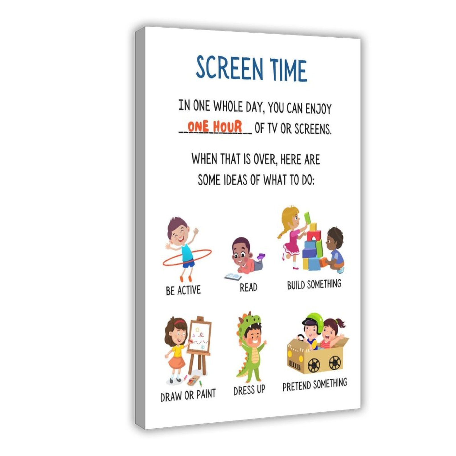 CFIOZYOS Screen Time House Rules for Kids For Toddlers & Preschoolers ...