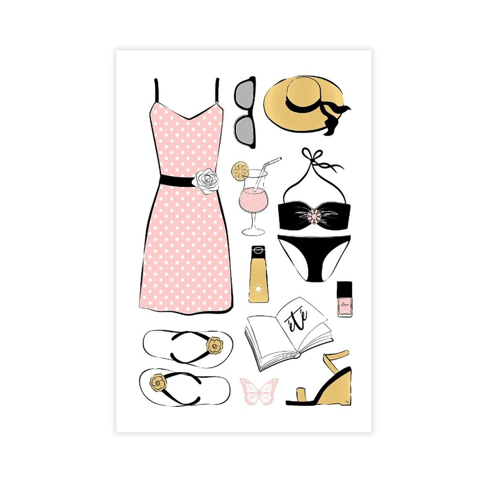 CFIOZYOS Summer Vacation Fashion Art Wall Decoration Poster Family Bar ...