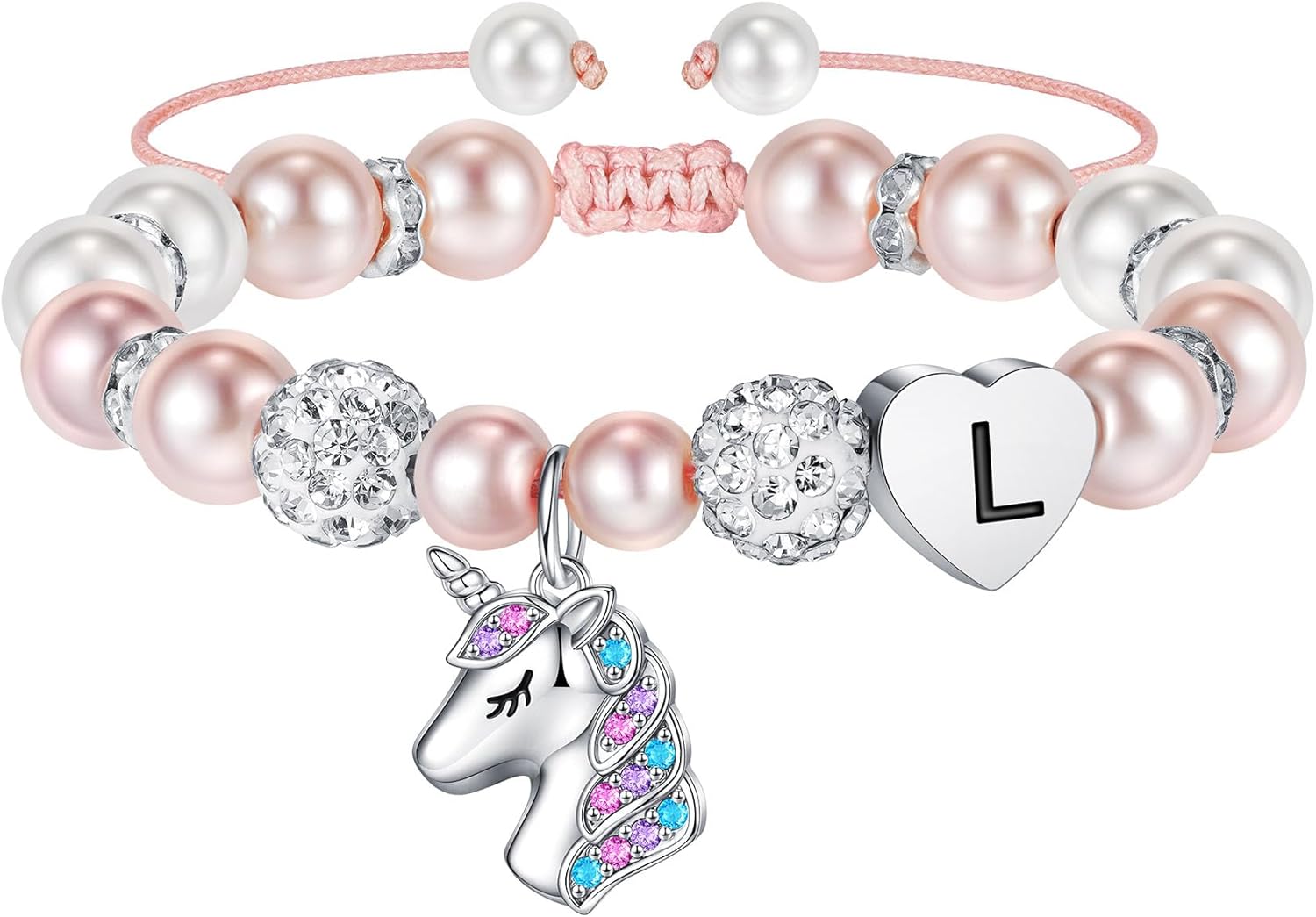 CFIOZYOS Unicorn Bracelet Gifts for Girls - Adjustable Pink Pearl and ...