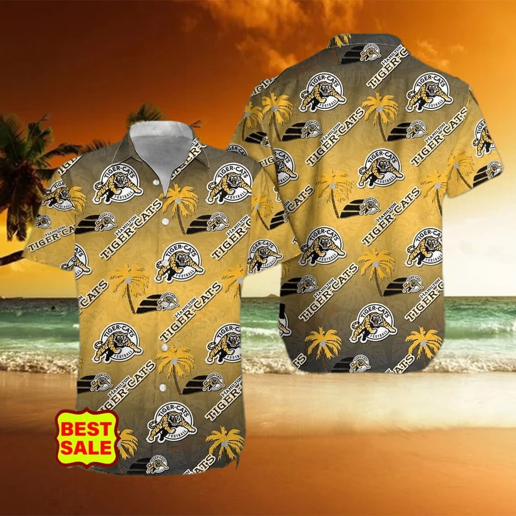 CFL Hamilton Tiger Cats Aloha Style 7 Big Logo Hawaiian Shirt - Walmart.com