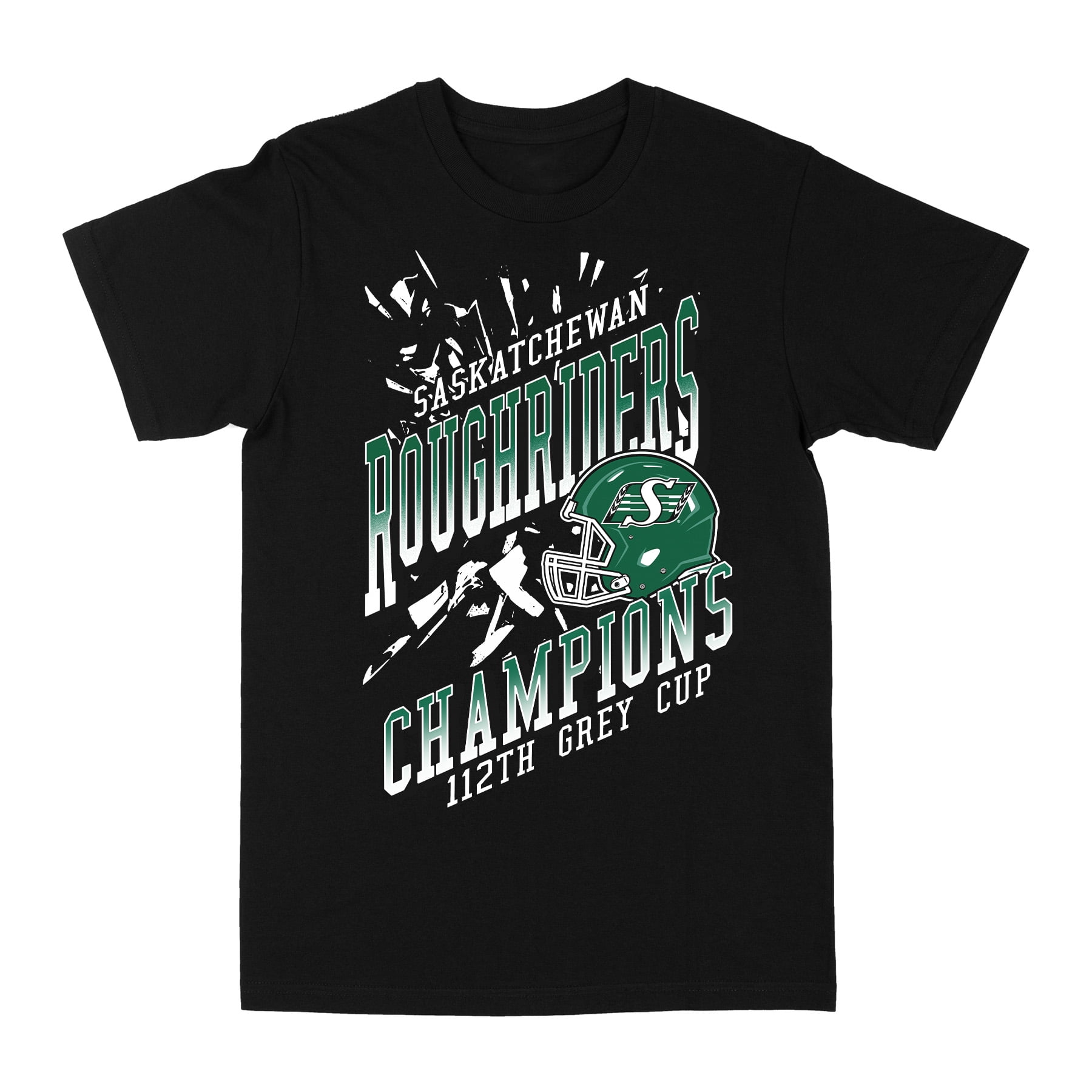 CFL Saskatchewan Roughriders Shattered Glass Champs Black T-Shirt ...