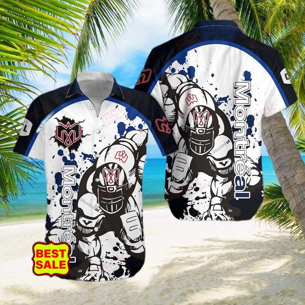 CFL Team Montreal Alouettes Aloha Style 1 Big Logo Hawaiian Shirt ...