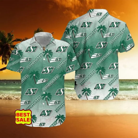 CFLCFL Team Saskatchewan Roughriders Aloha Style 7 Big Logo Hawaiian ...