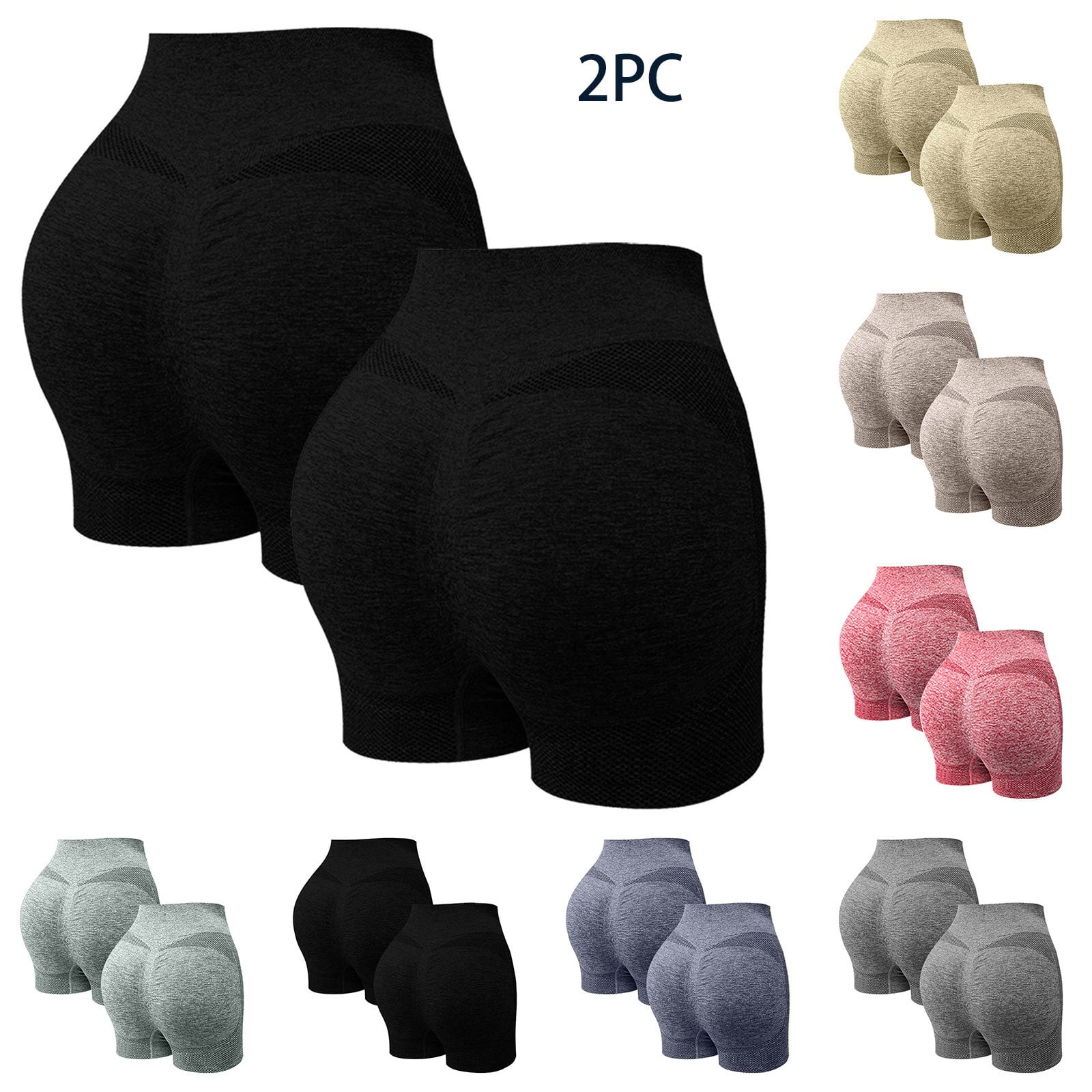 CFLVAEK 2 Pack Breathable Womens Biker Shorts Quick Dry High Waisted ...