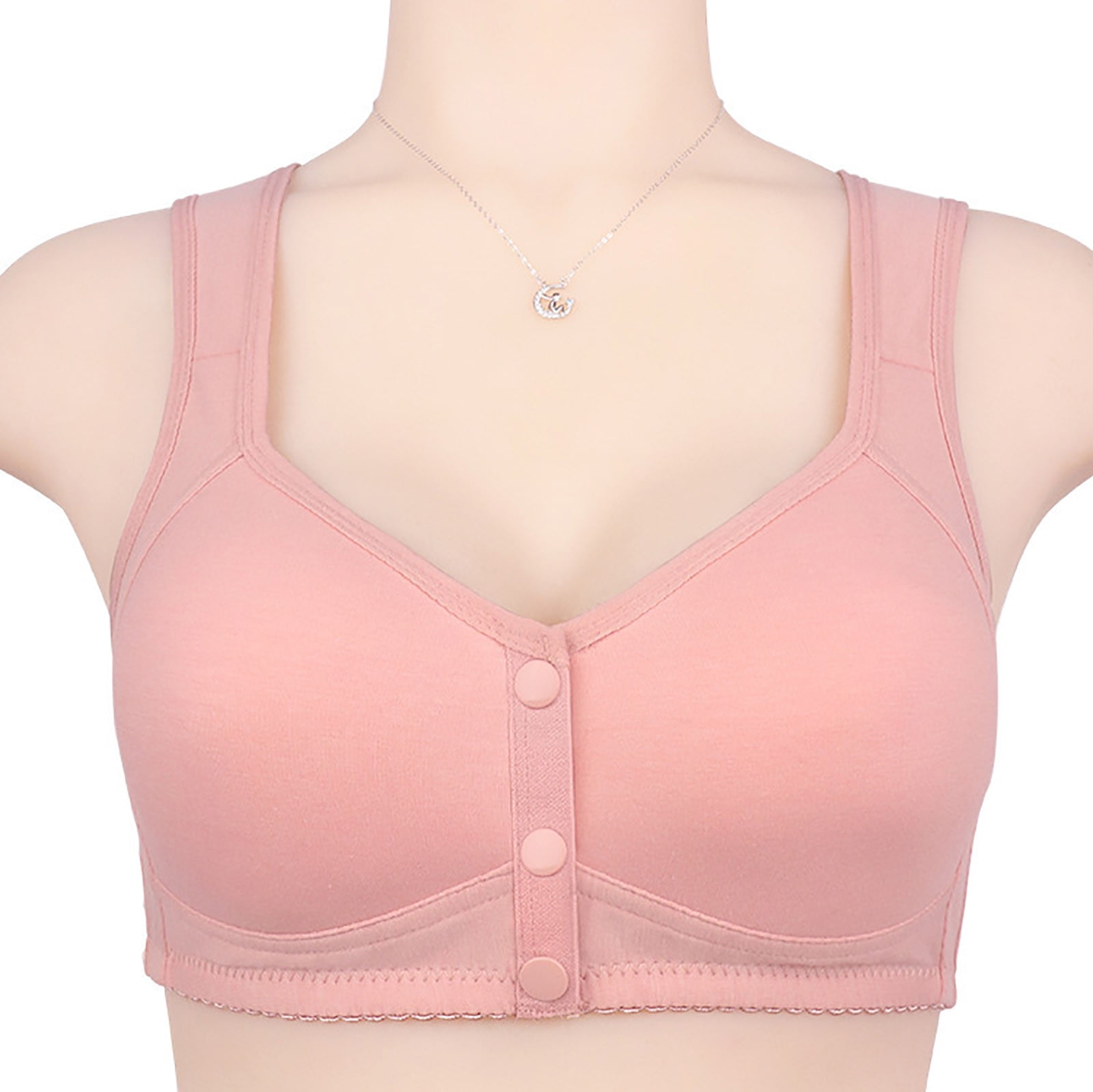 CFLVAEK New Front Closing Bras for Senior Women Plus Size Wire Free Everyday Bra Comfort Full ...