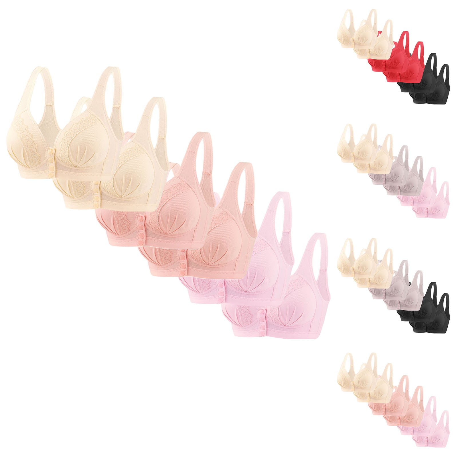 CFLVAEK 6 Pack Women's Nursing Maternity Bras Plus Size Front Closure ...