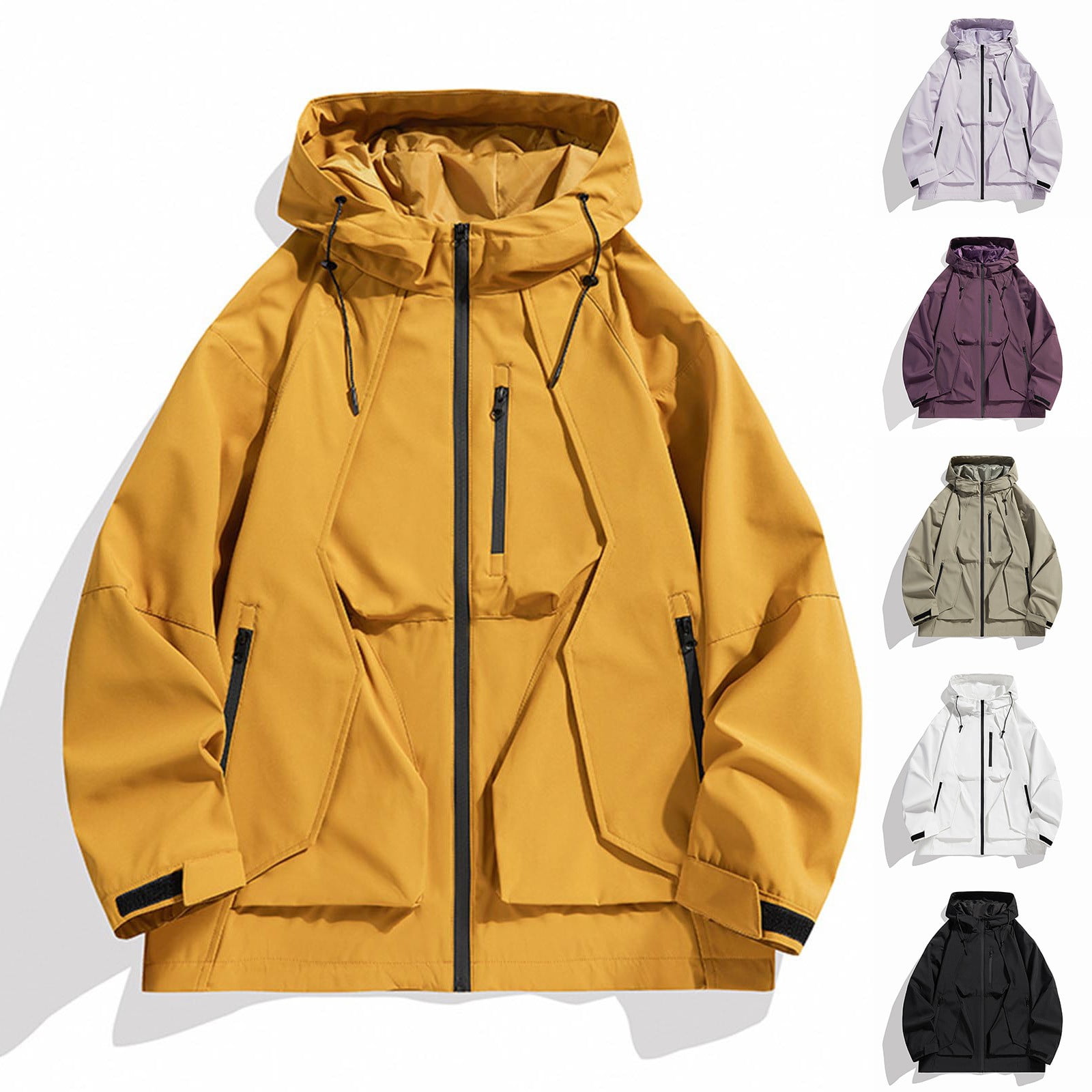 CFLVAEK Big and Tall Mens Rain Jackets Waterproof with Hood Lightweight ...
