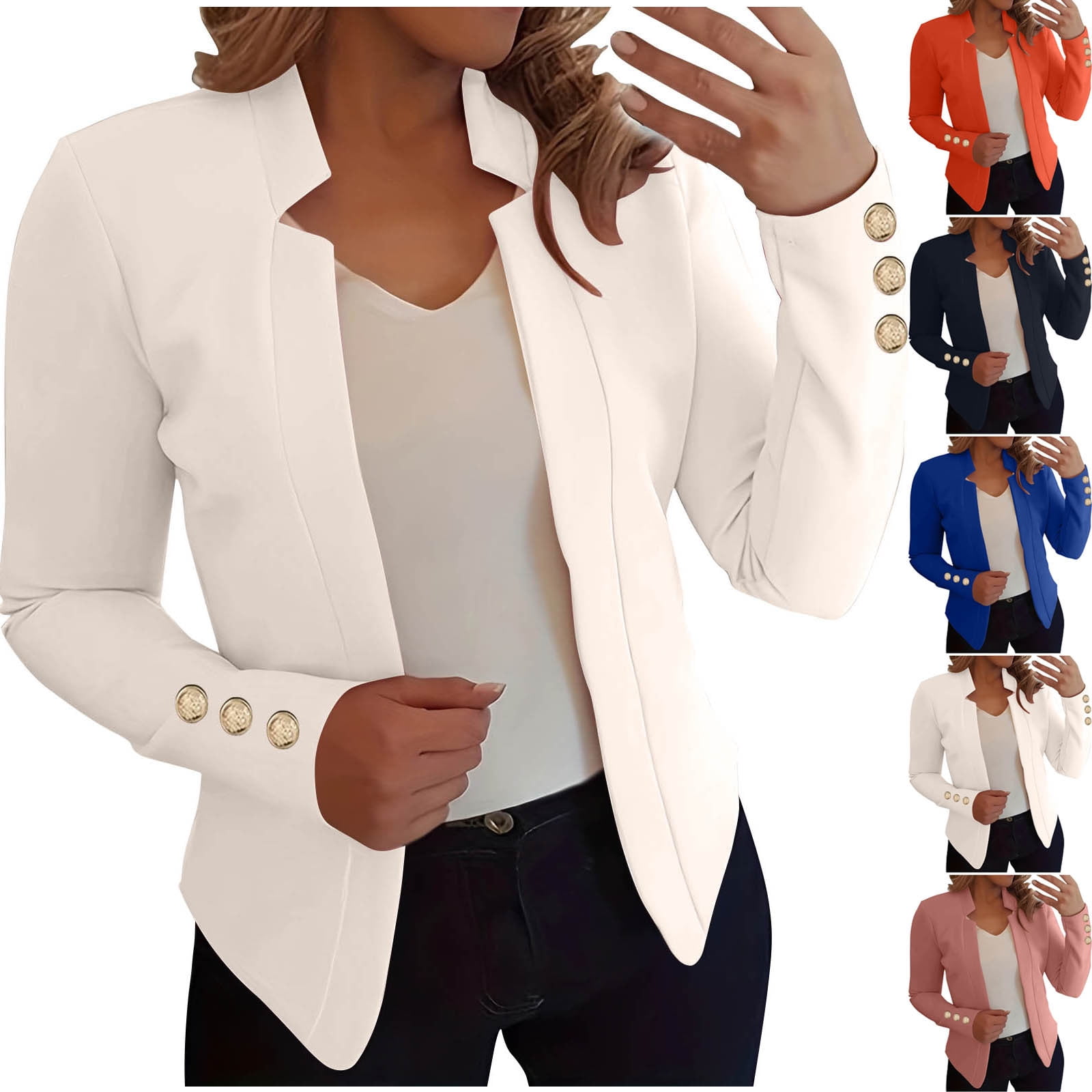 CFLVAEK Blazers for Women Business Casual Work Office Suit Coat Tops ...