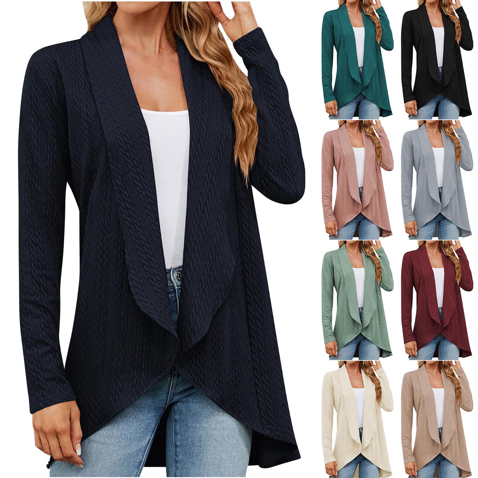 CFLVAEK Cardigans for Women Dressy Casual Long Sleeve Business Office ...