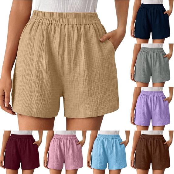 CFLVAEK Casual Summer Shorts for Women Loose Wide Leg Beach Vacation ...