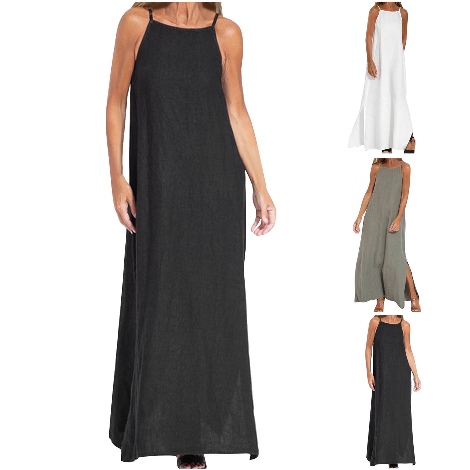 CFLVAEK Cotton Linen Summer Tank Dresses for Women 2025 Casual ...