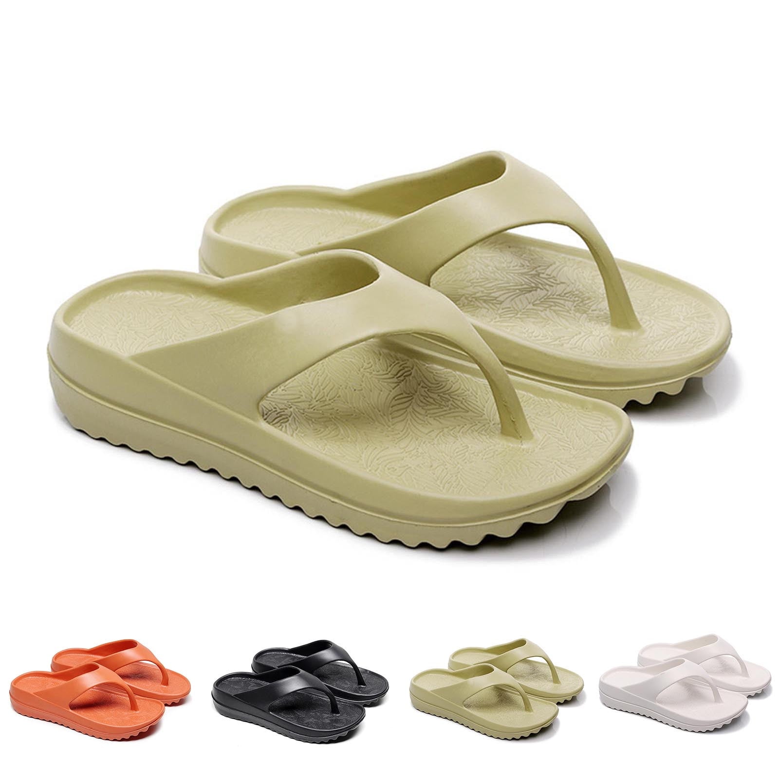 CFLVAEK Flip Flops for Women Wide Width Thong Sandals Soft Cushion ...