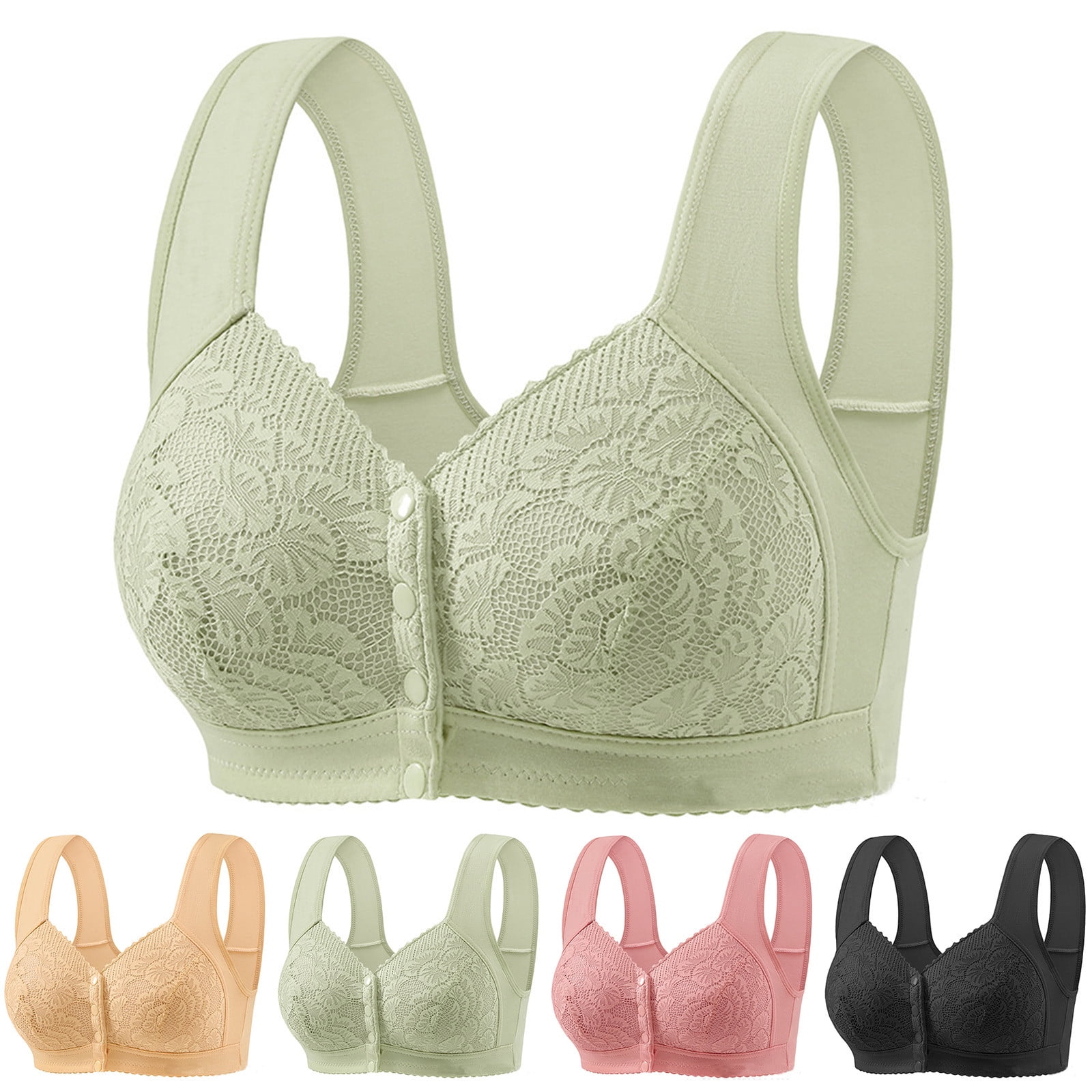 CFLVAEK Front Closure Bras for Senior Women Comfort Full Coverage Push ...