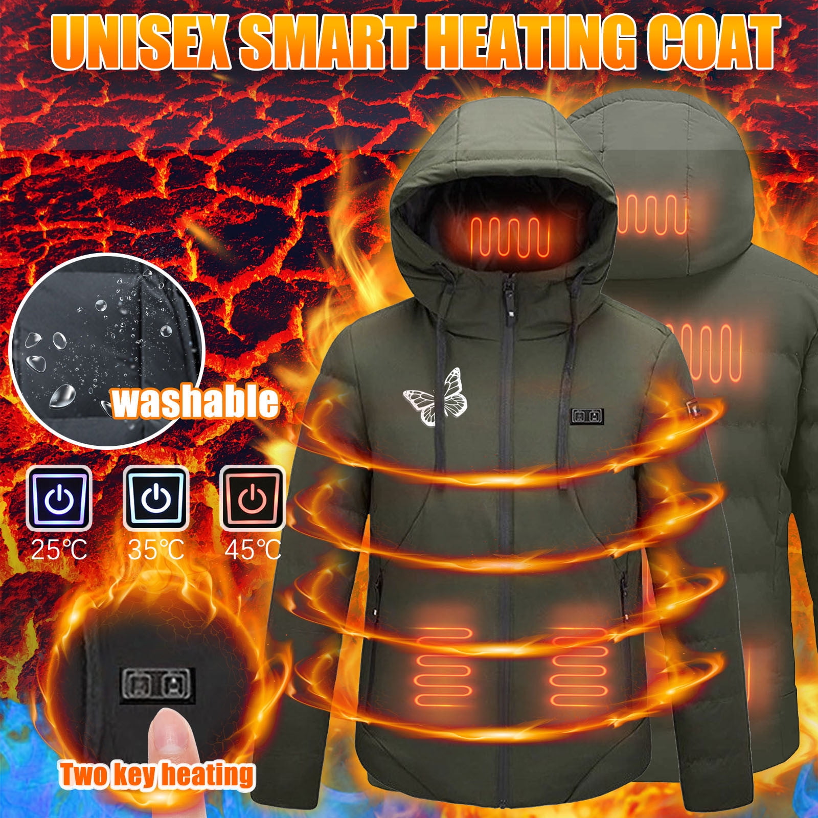 CFLVAEK Heated Jackets for Women and Men Smart Electric Heat Jacket ...