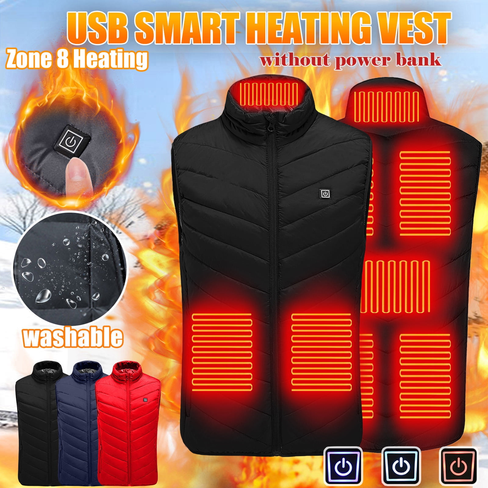 CFLVAEK Heated Vest for Unisex Smart Electric Heat Jackets with 8 ...