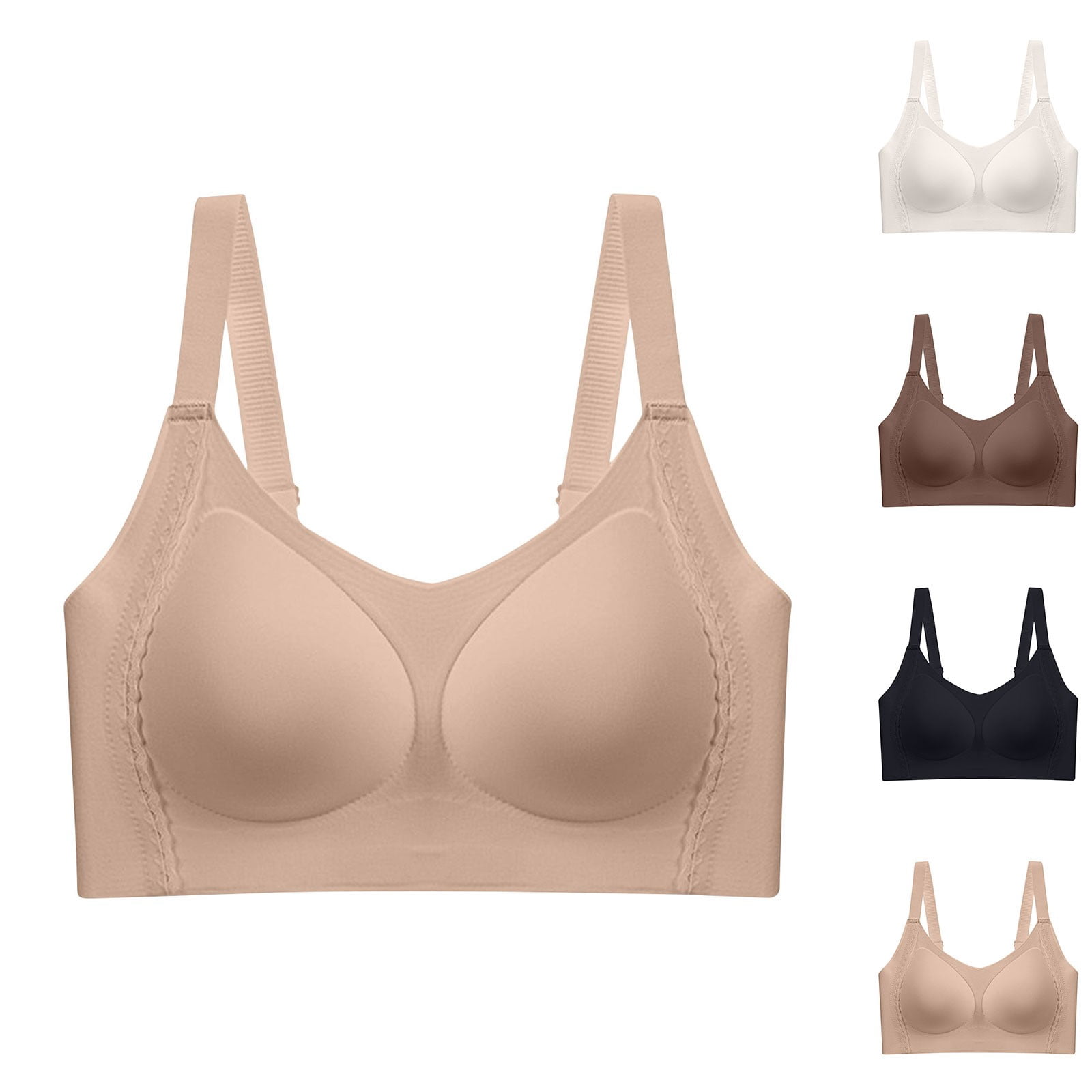 CFLVAEK Jelly Bras for Women Plus Size Wireless Seamless Everyday Bra ...